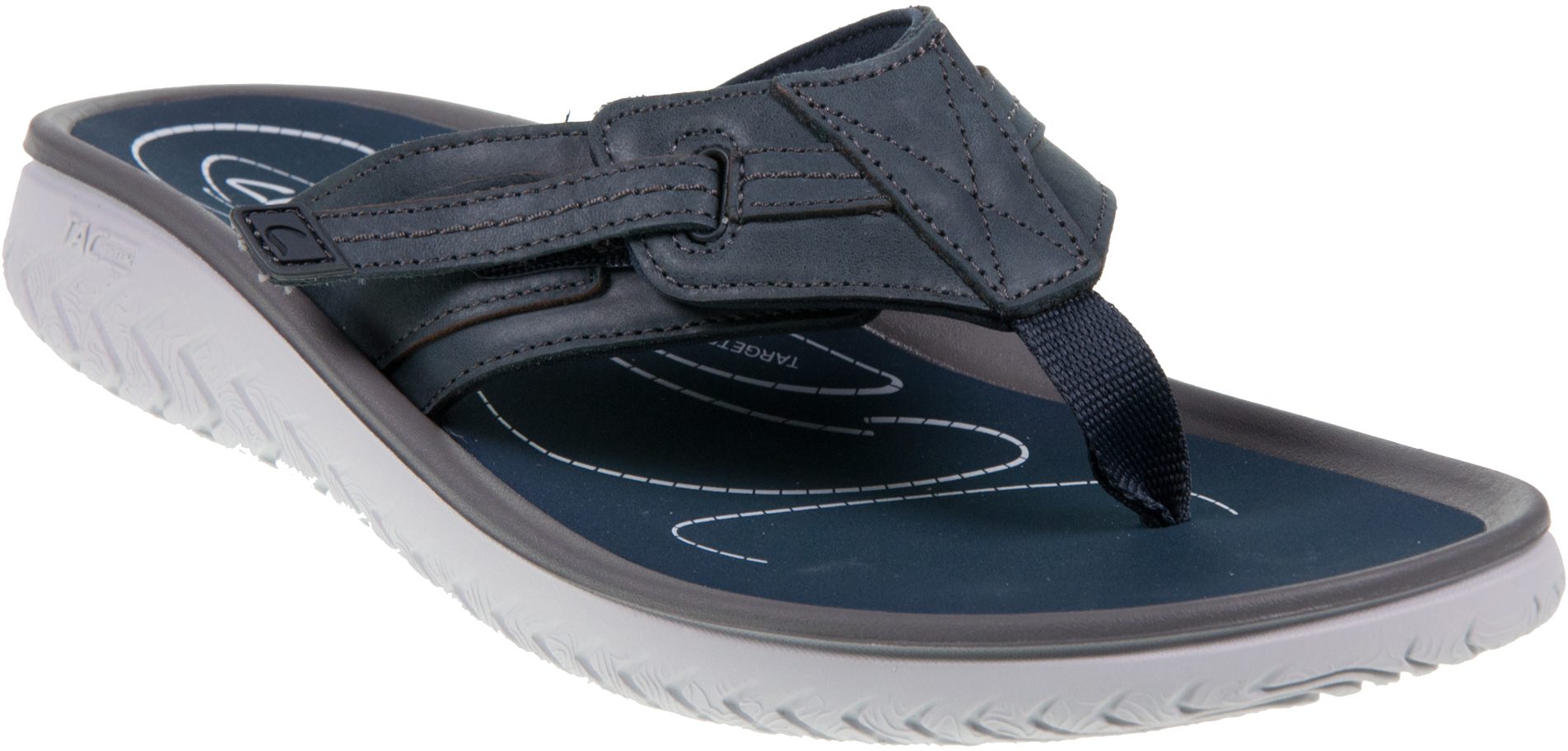 Clarks Wesley Sun Navy Leather 26181916 - Mule Sandals - Humphries Shoes