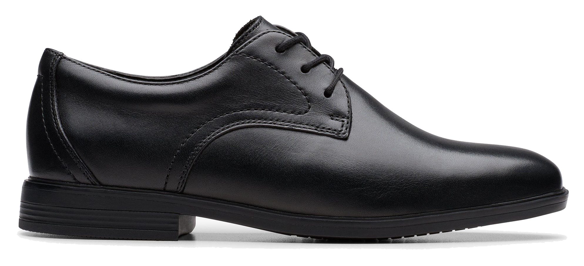 Clarks Jonwin Step Youth Black Leather 26182815 - Boys School Shoes ...