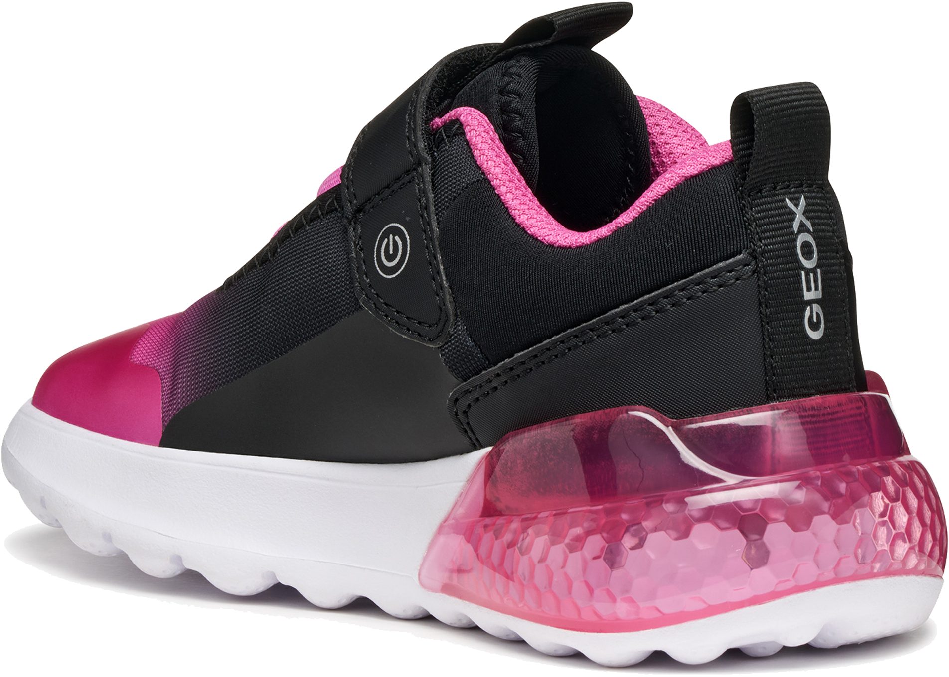 Geox J Activart Illumi A Black / Fuchsia J56LZA 02A9J C0922 - Girls Shoes - Humphries Shoes