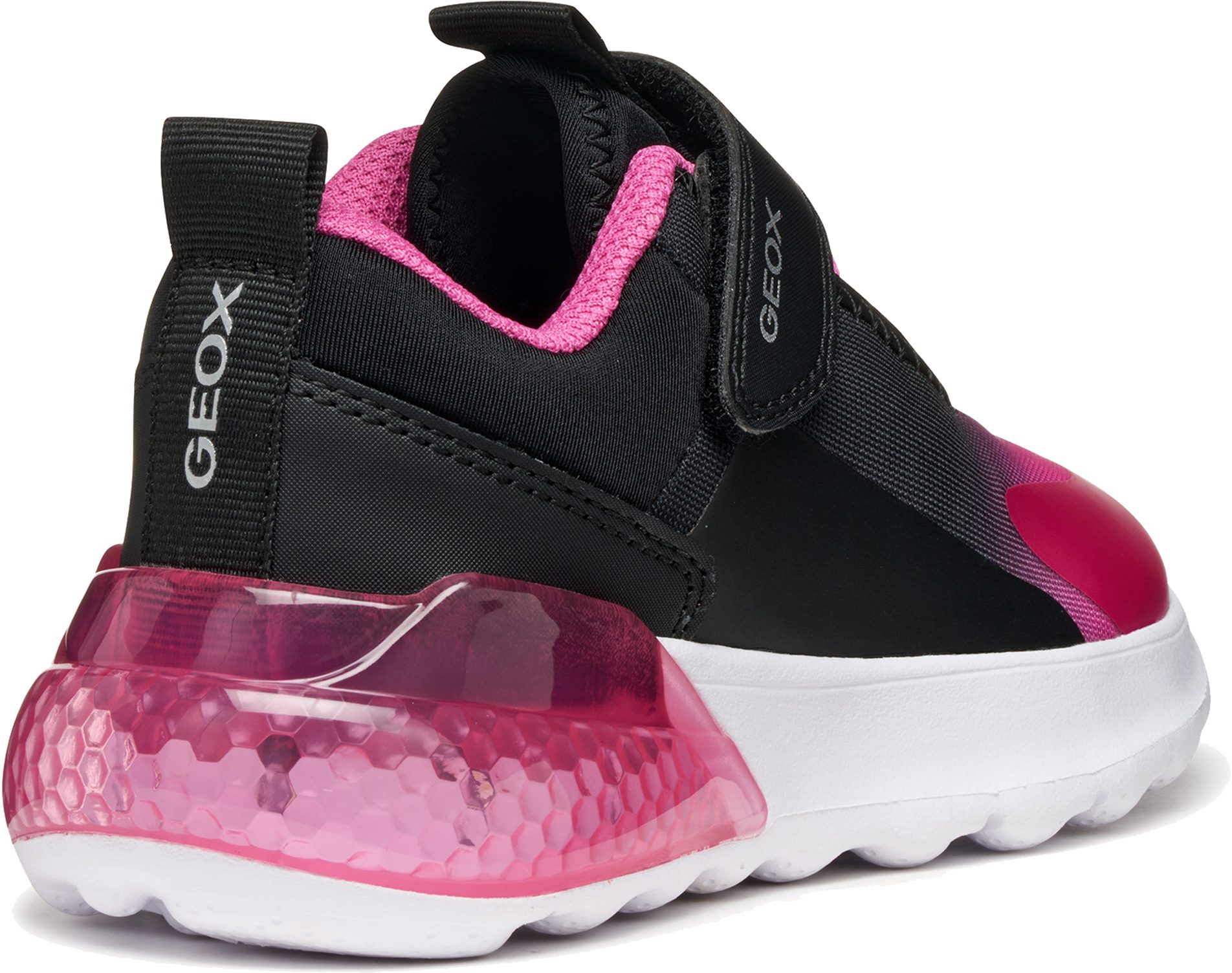 Geox J Activart Illumi A Black / Fuchsia J56LZA 02A9J C0922 - Girls Shoes - Humphries Shoes