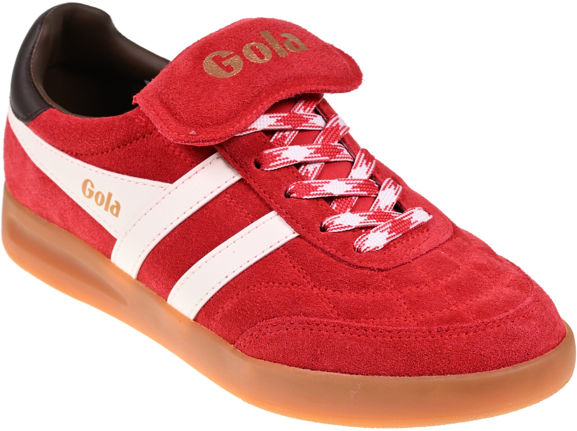 Gola Stadia 86 Womens Red / Off White / Dark Brown / Gum CLB787 RW ...