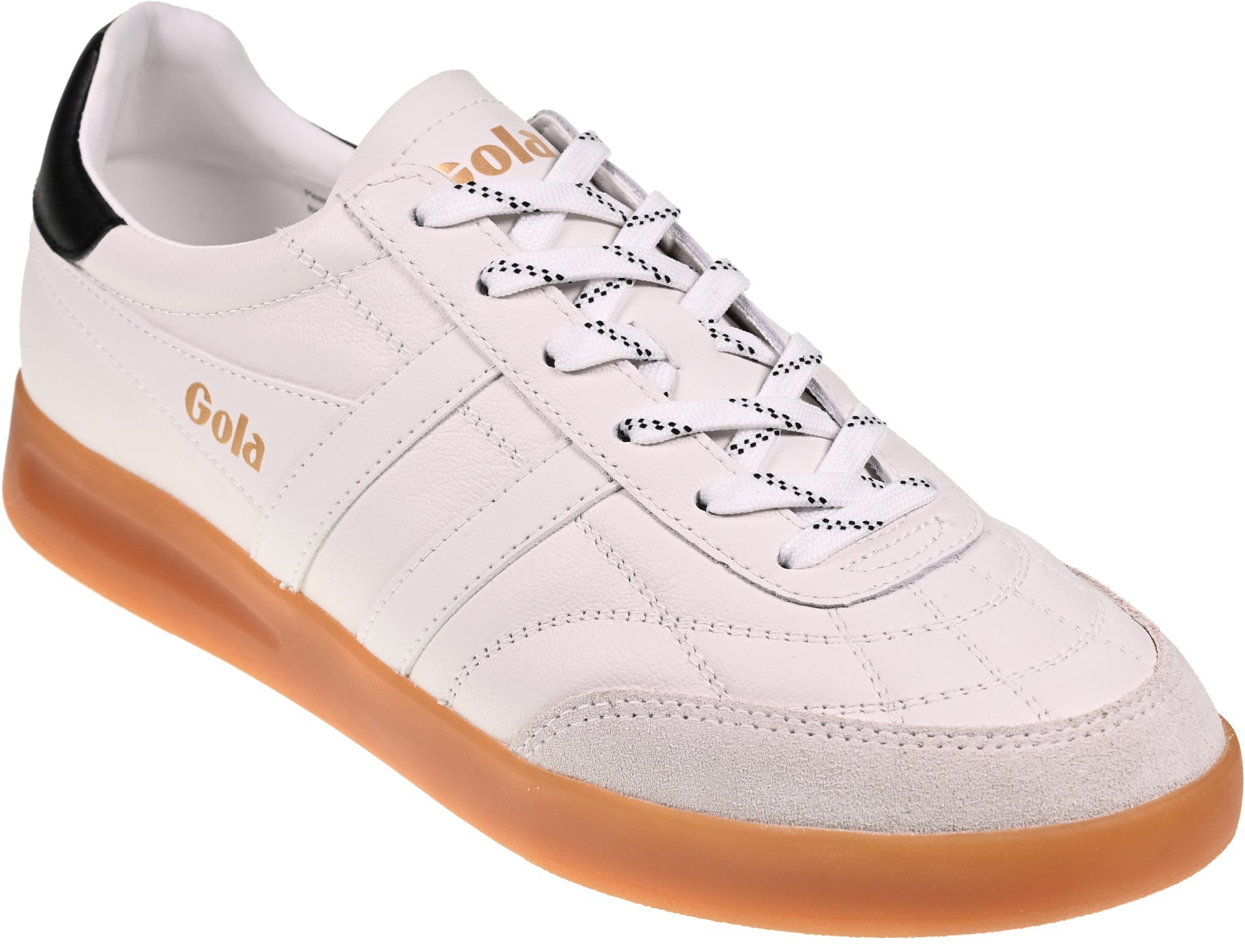 Gola Stadia Leather Mens White / Black / Gum CMB785 WW - Casual Shoes ...