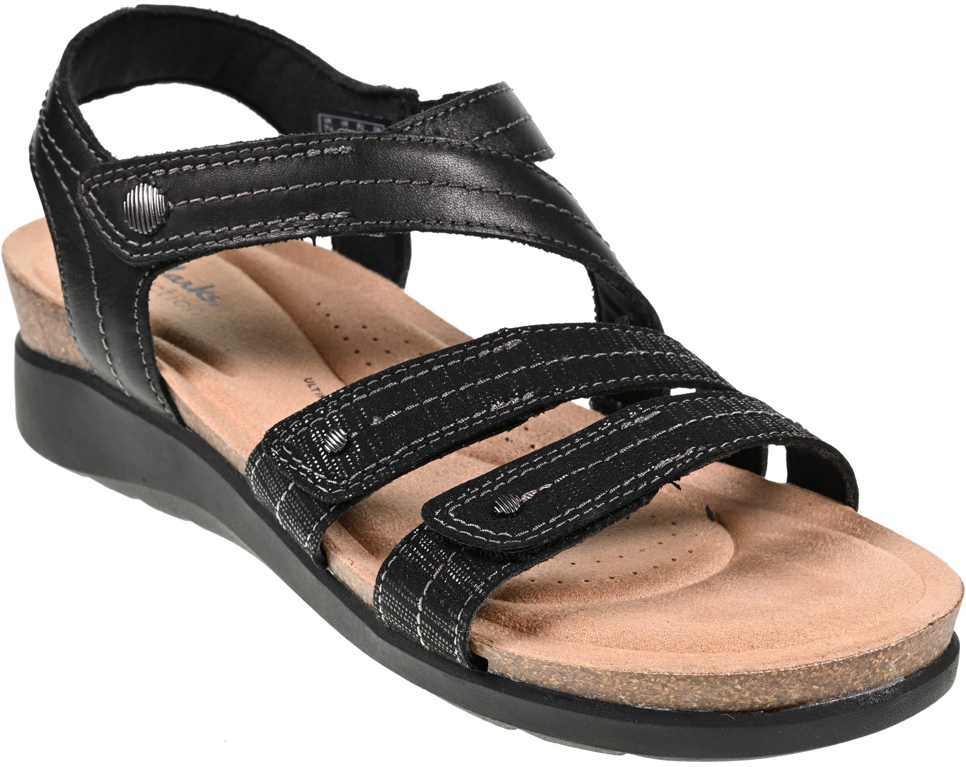 Clarks Calenne Clara Black Combi 26177032 - Full Sandals - Humphries Shoes