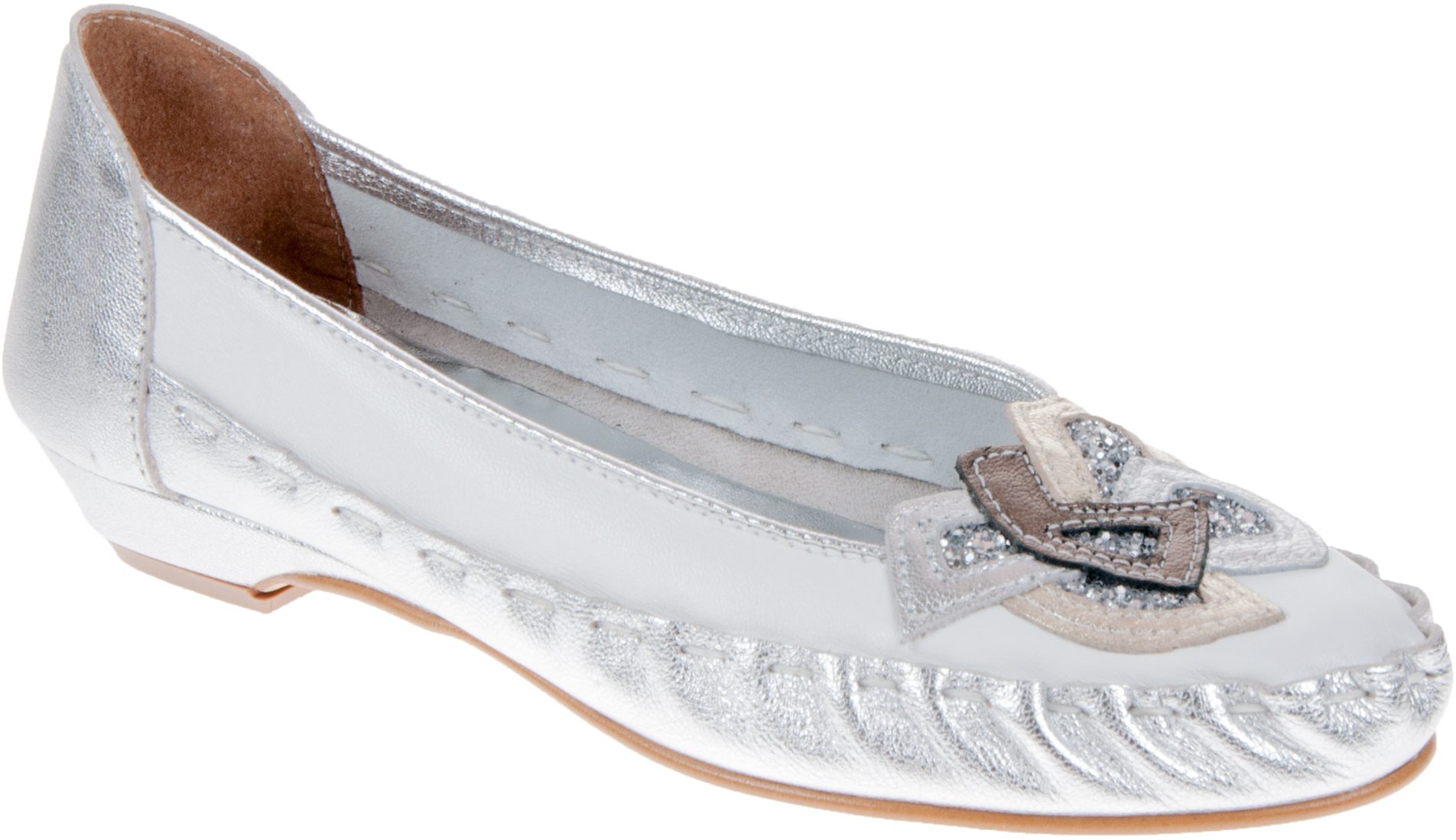 Zaccho 4569 Silver / White 4569 - Ballerina Shoes - Humphries Shoes
