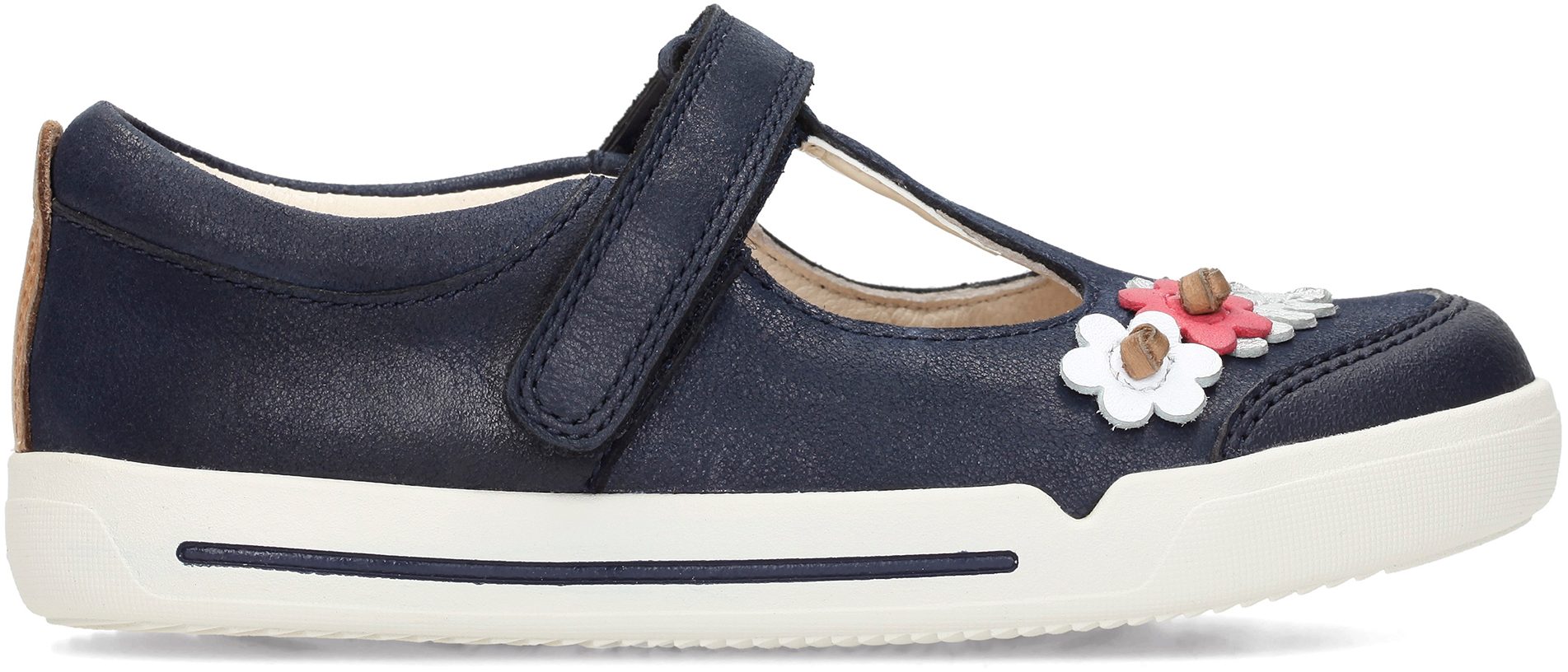 Clarks Mini Blossom Blue Leather 26133647 - Girls Shoes - Humphries Shoes
