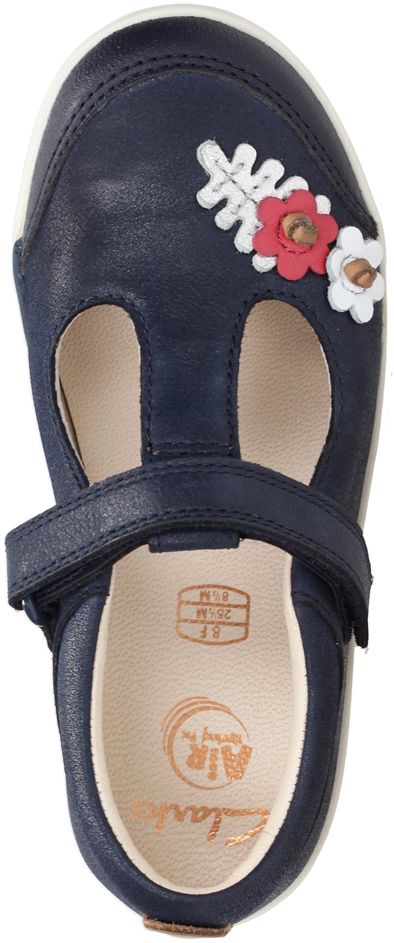 Clarks Mini Blossom Blue Leather 26133647 - Girls Shoes - Humphries Shoes