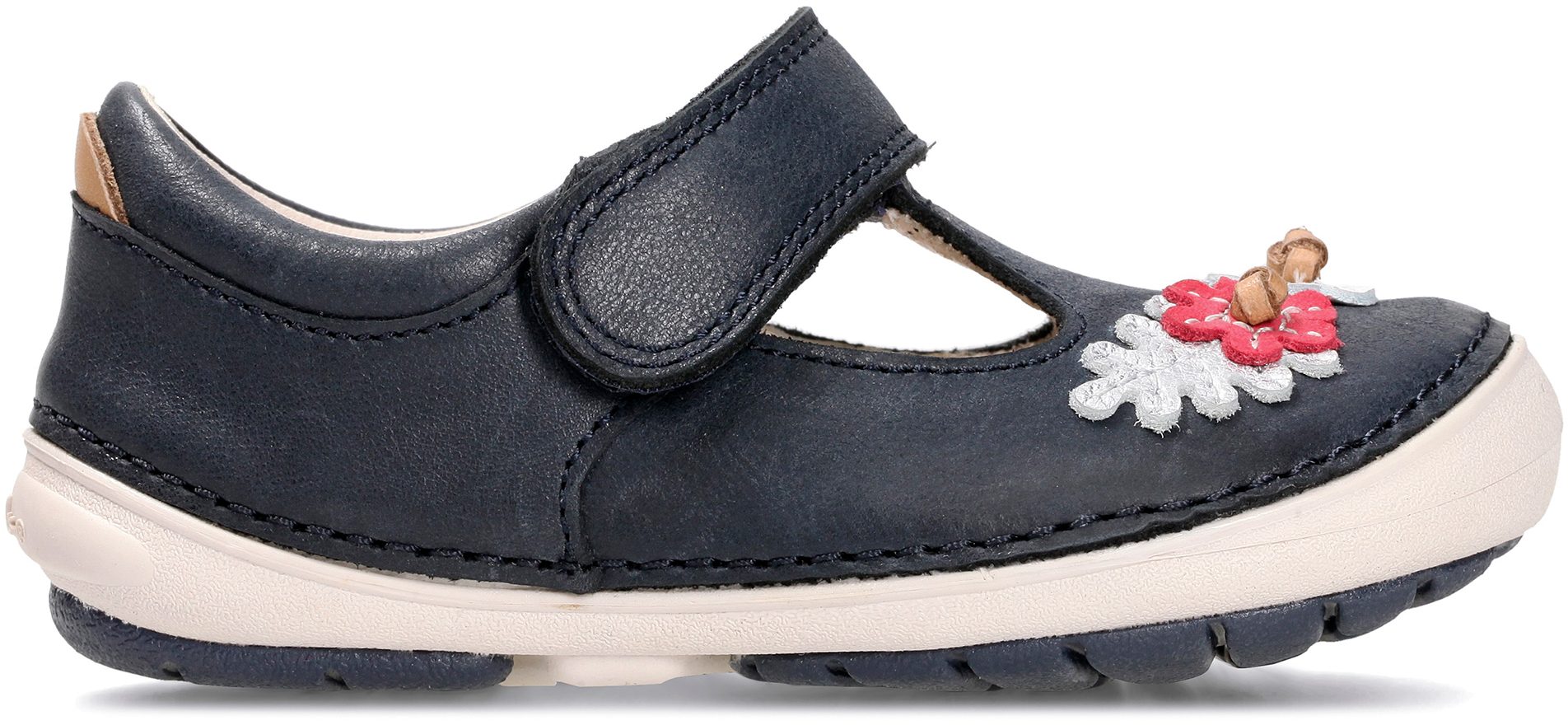 Clarks Softly Blossom Blue Leather 26133630 - Girls Shoes - Humphries Shoes