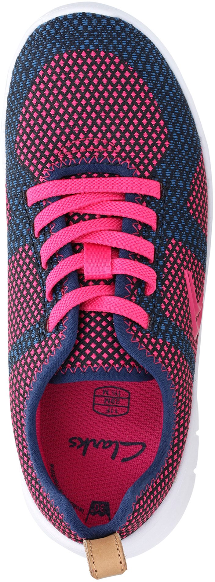 Clarks Sprint Flux Navy / Raspberry 26132720 - Girls Trainers ...