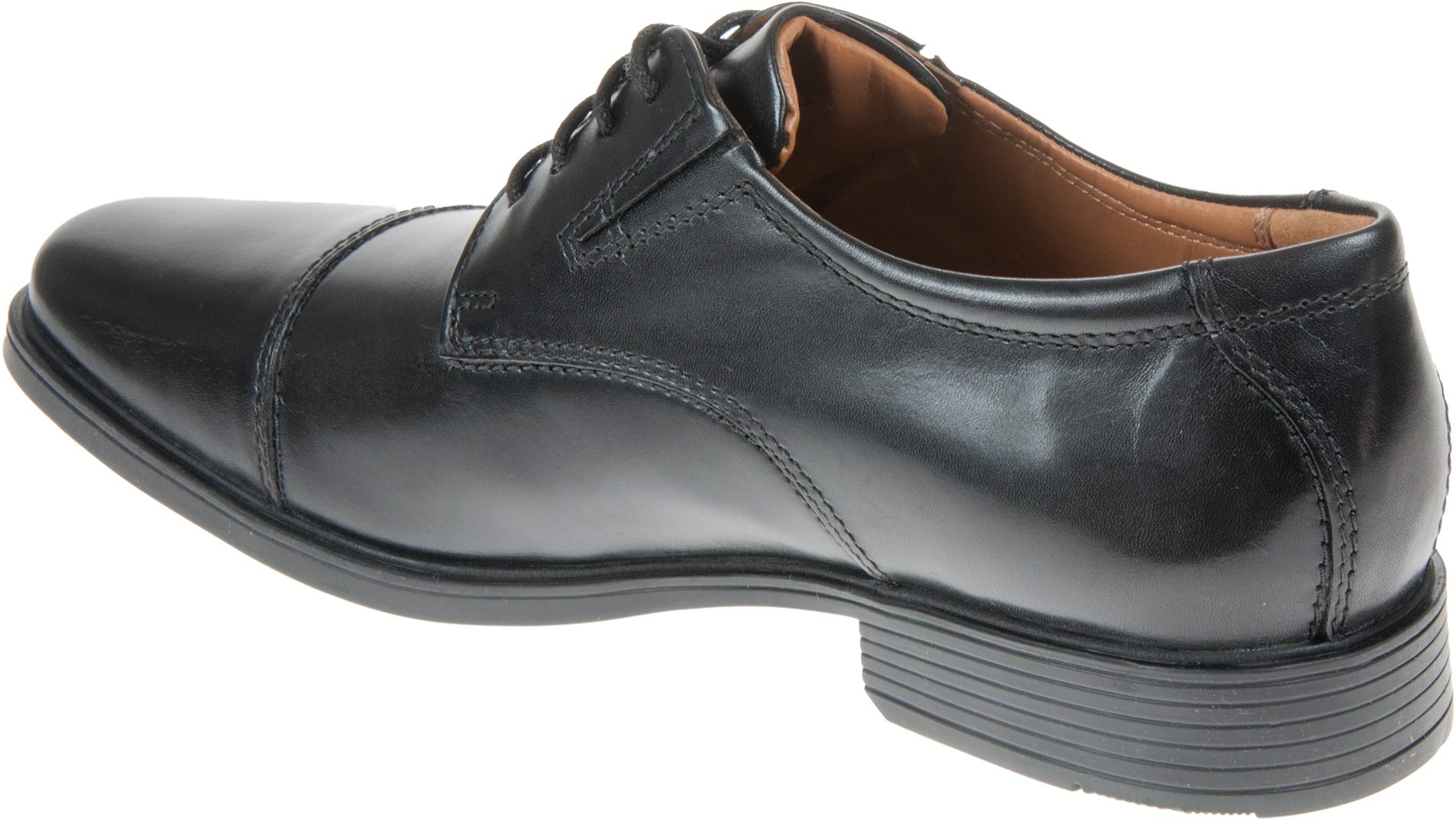 Clarks Tilden Cap Black Leather 26110309 - Formal Shoes - Humphries Shoes