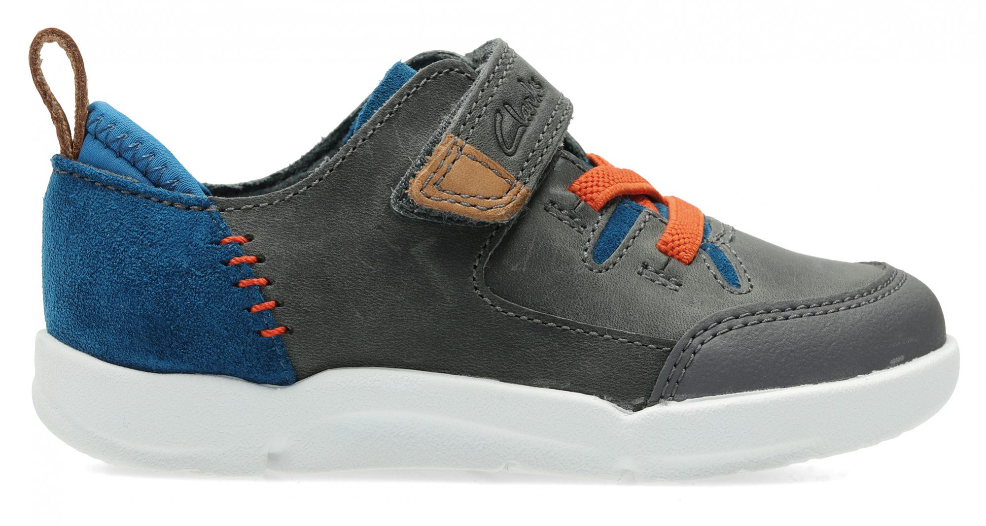 Clarks Tri Dash First Grey Combi Leather 26127683 - First Walkers ...