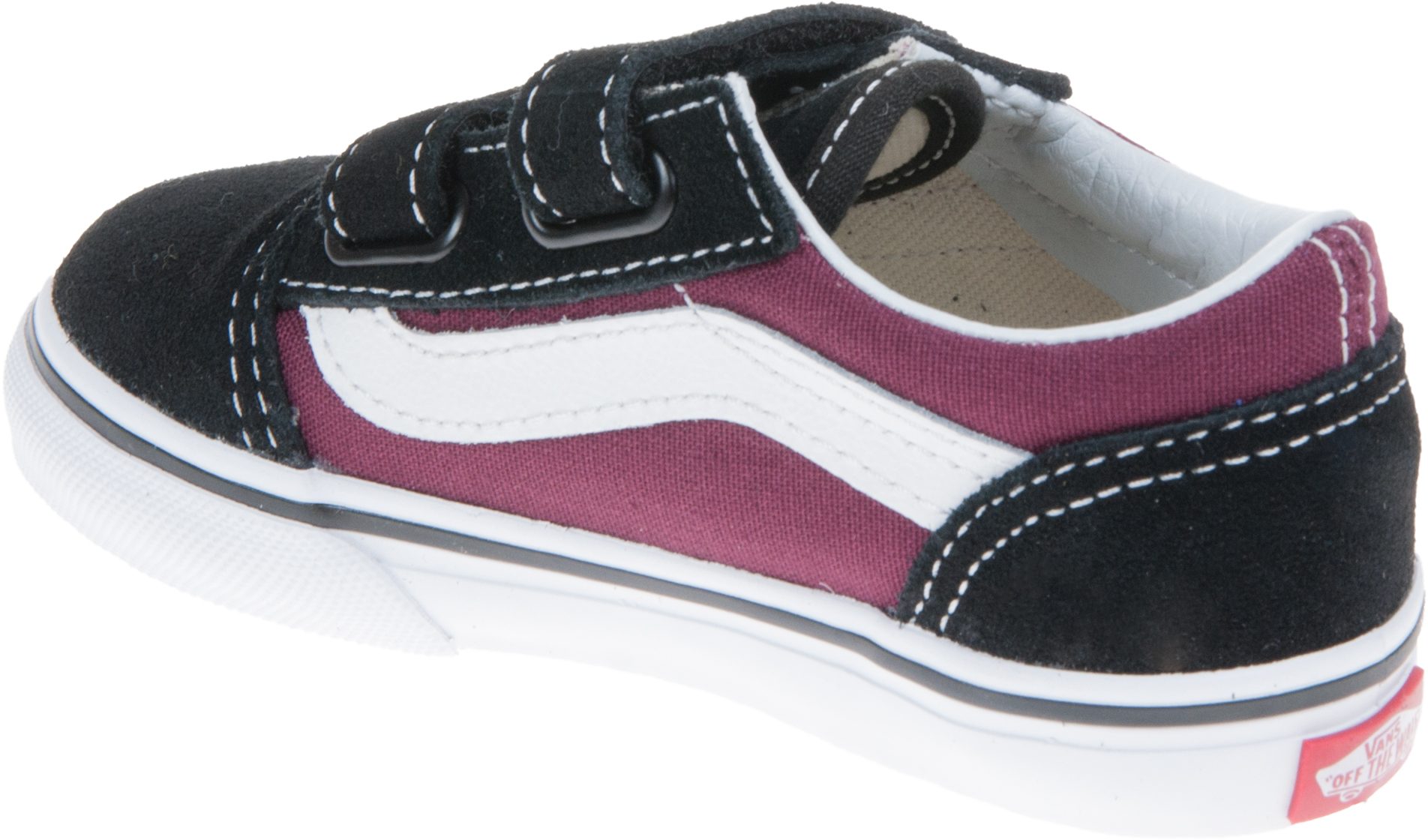 Vans Toddler Old Skool Velcro Black / Burgundy VN0A344KQ7J - Boys ...