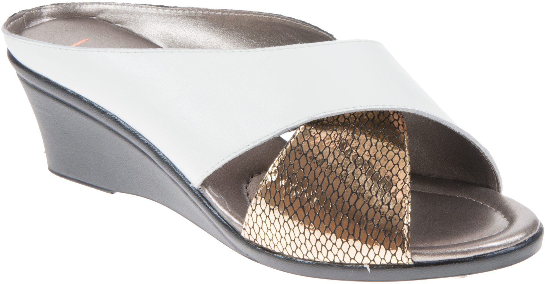 Lotus Trino White Leather / Platino 20059 WH - Mule Sandals - Humphries ...