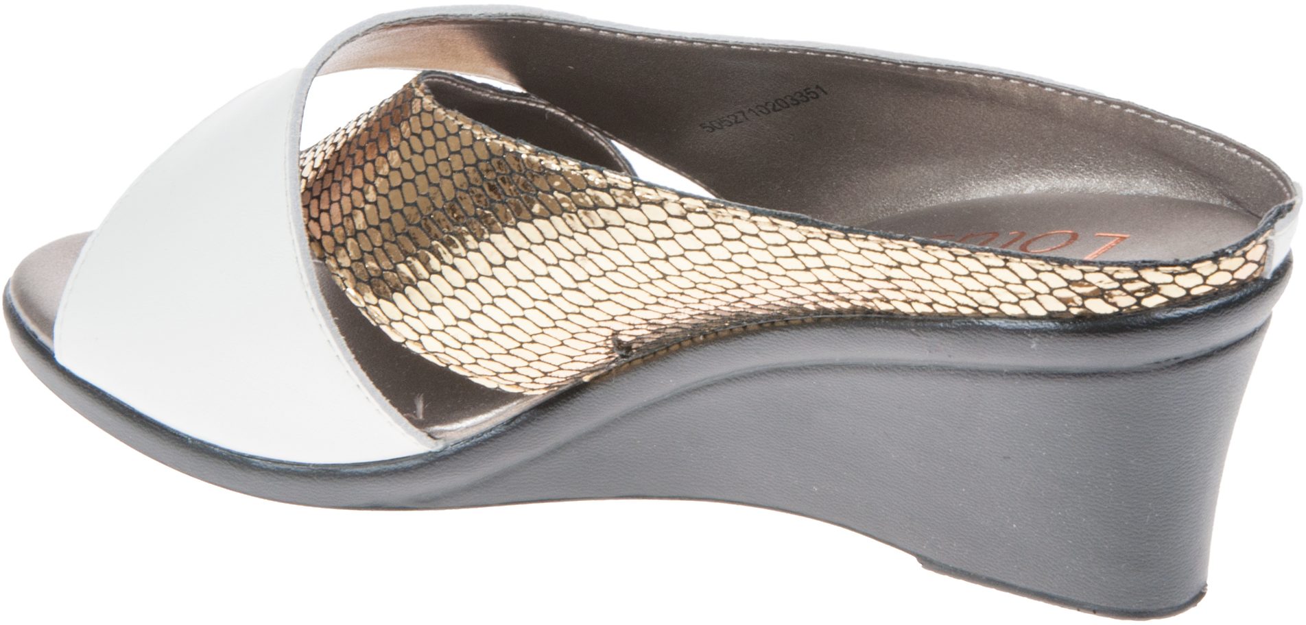 Lotus Trino White Leather / Platino 20059 WH - Mule Sandals - Humphries ...