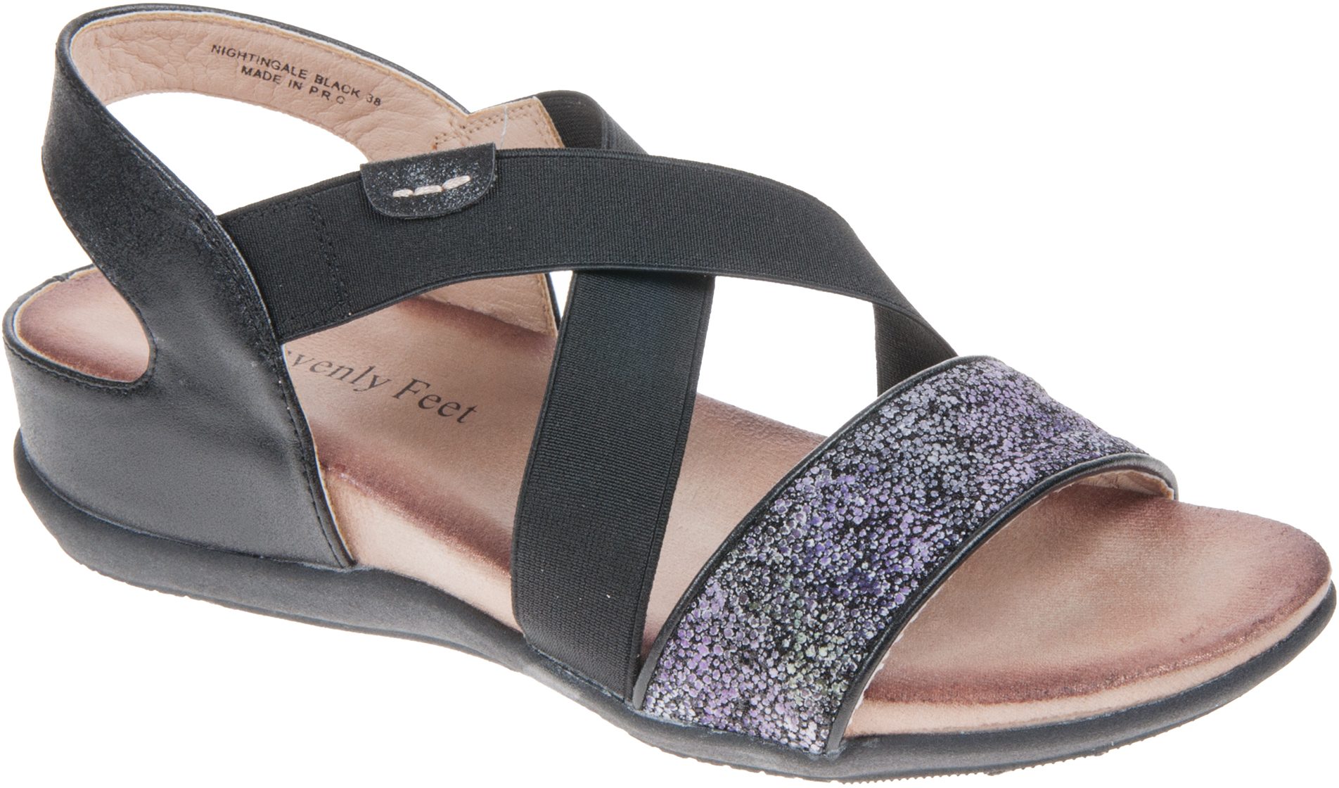 Heavenly Feet Nightingale Black nig - Full Sandals - Humphries Shoes