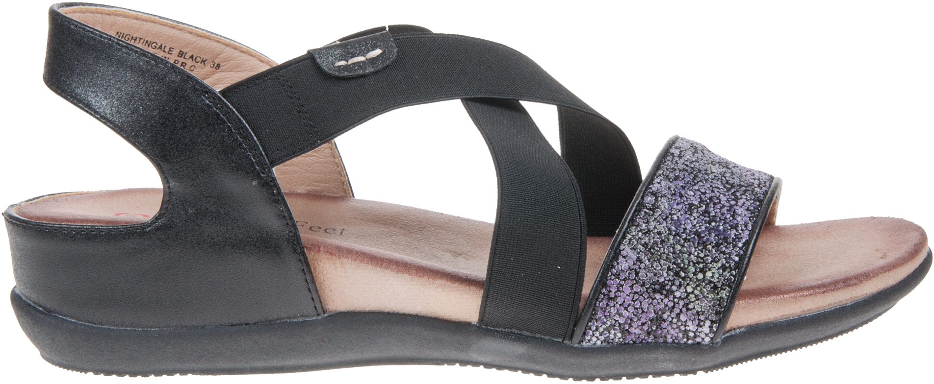 Heavenly Feet Nightingale Black nig - Full Sandals - Humphries Shoes
