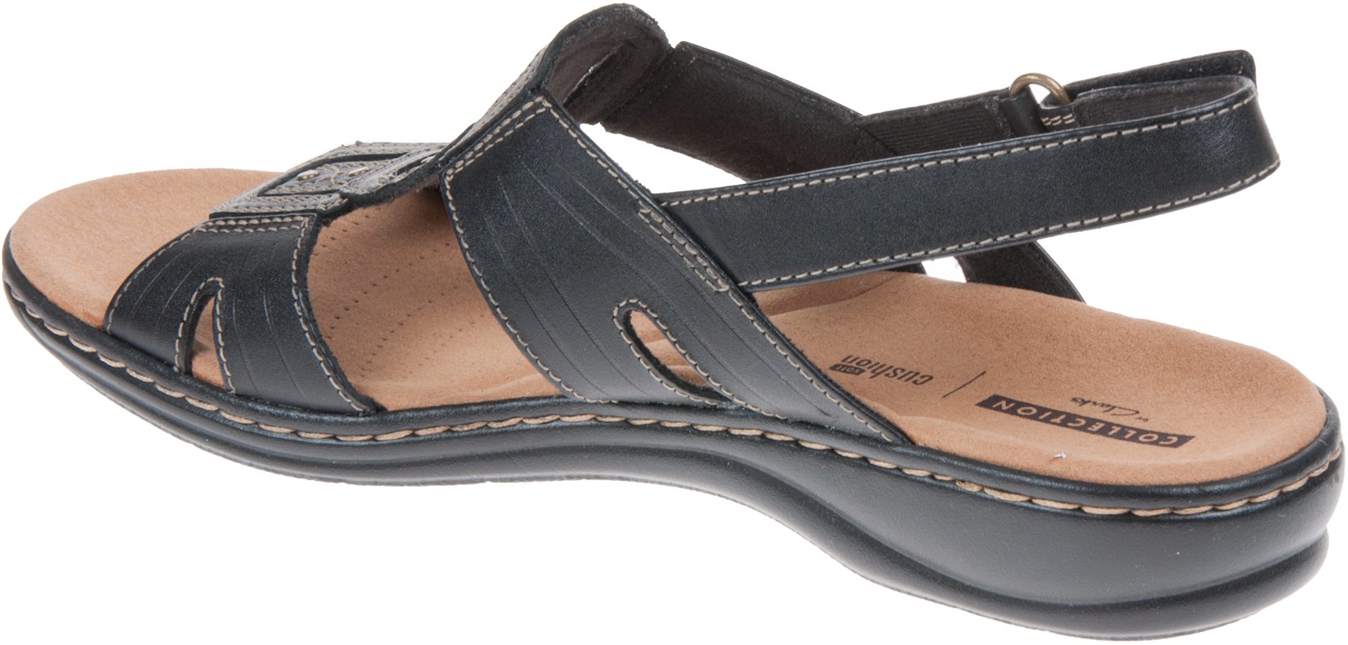 Clarks Leisa Vine Black Leather 26134113 - Full Sandals - Humphries Shoes