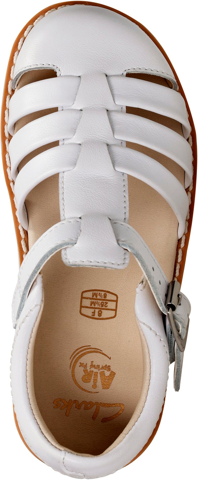 Clarks Crown Stem White Leather 26133229 - Girls Sandals - Humphries Shoes