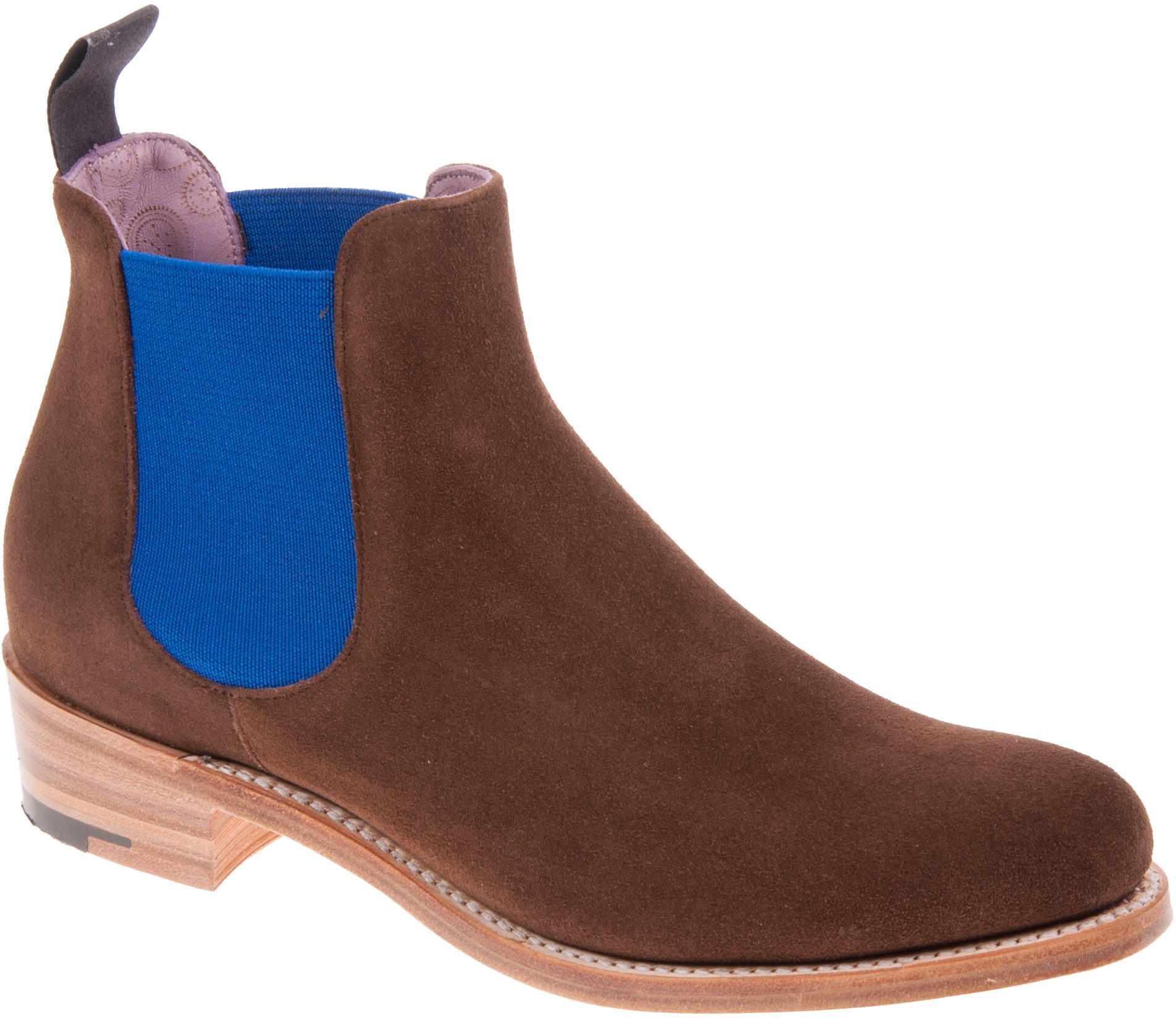 Barker Violet Castagnia Suede / Blue Elastic 7172 DW 12 - Ankle Boots ...