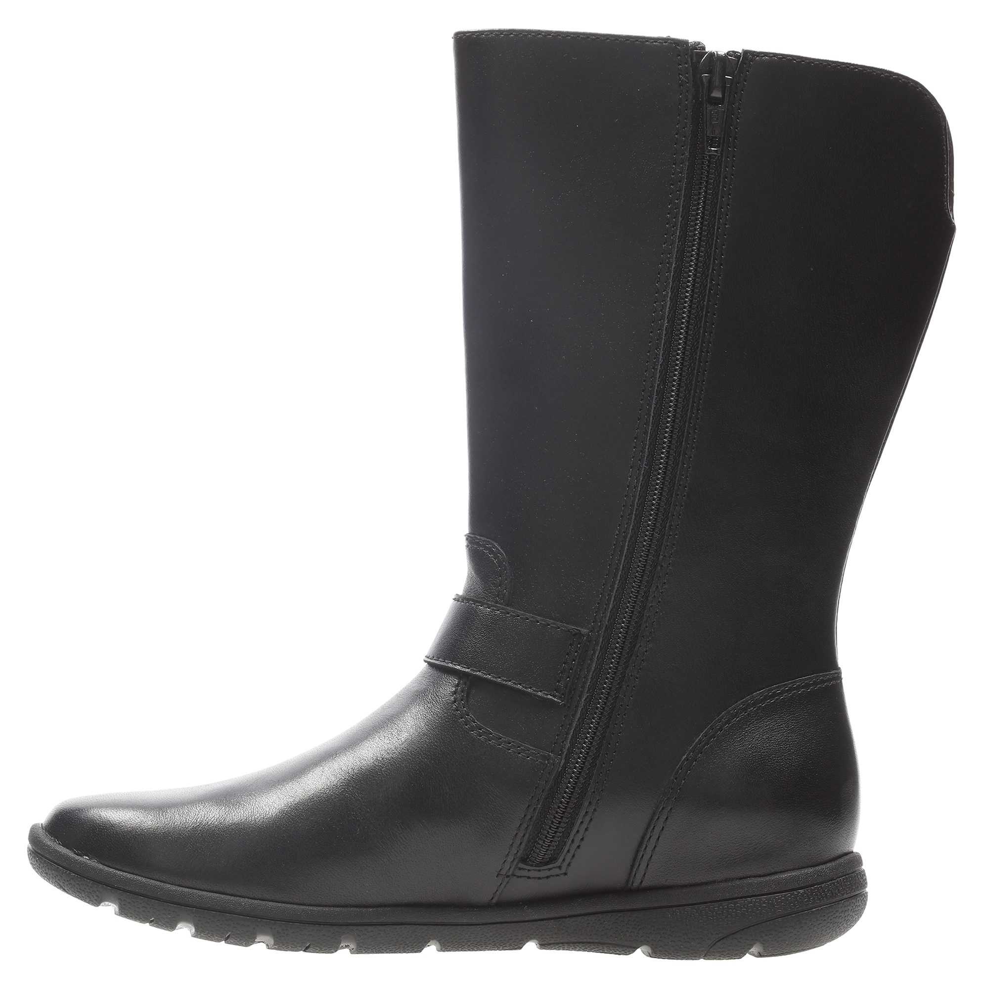 Clarks Venture Moon Black Leather 26138460 - Girls Boots - Humphries Shoes
