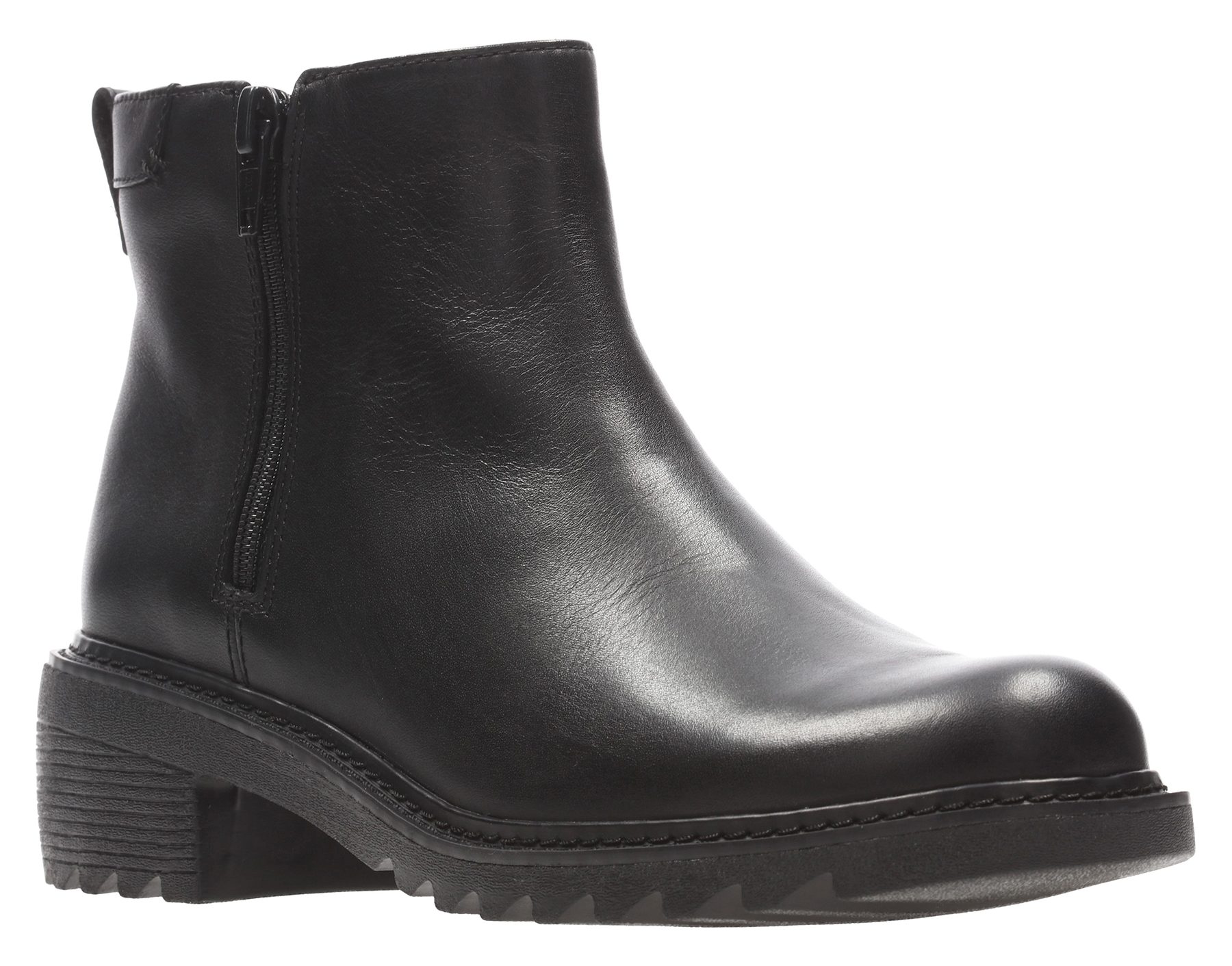 Clarks Frankie Roam Black Leather 26134927 - Girls Boots - Humphries Shoes