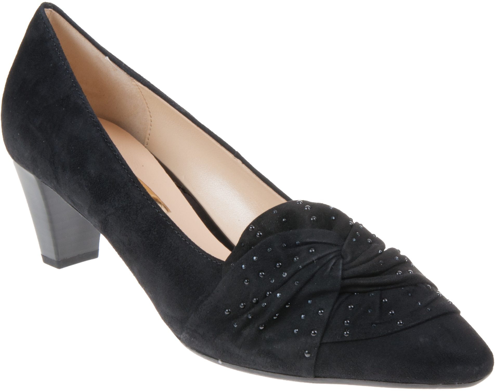 Gabor Ashton Black Suede 95.148.17 - Court Shoes - Humphries Shoes