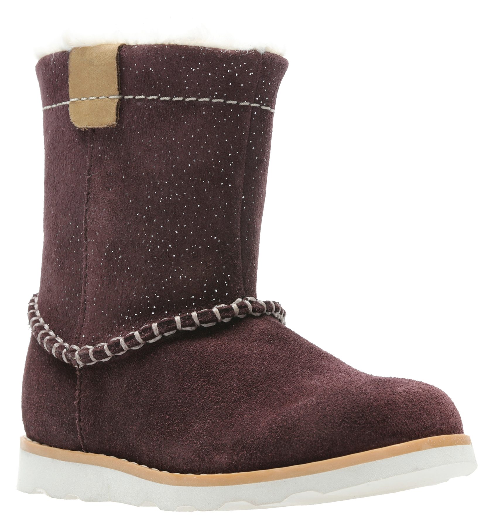 Clarks Crown Piper Burgundy Suede 26138302 - Girls Boots - Humphries Shoes