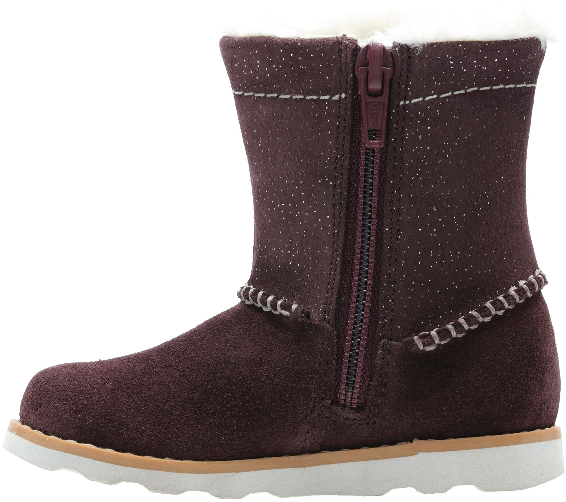 Clarks Crown Piper Burgundy Suede 26138302 - Girls Boots - Humphries Shoes