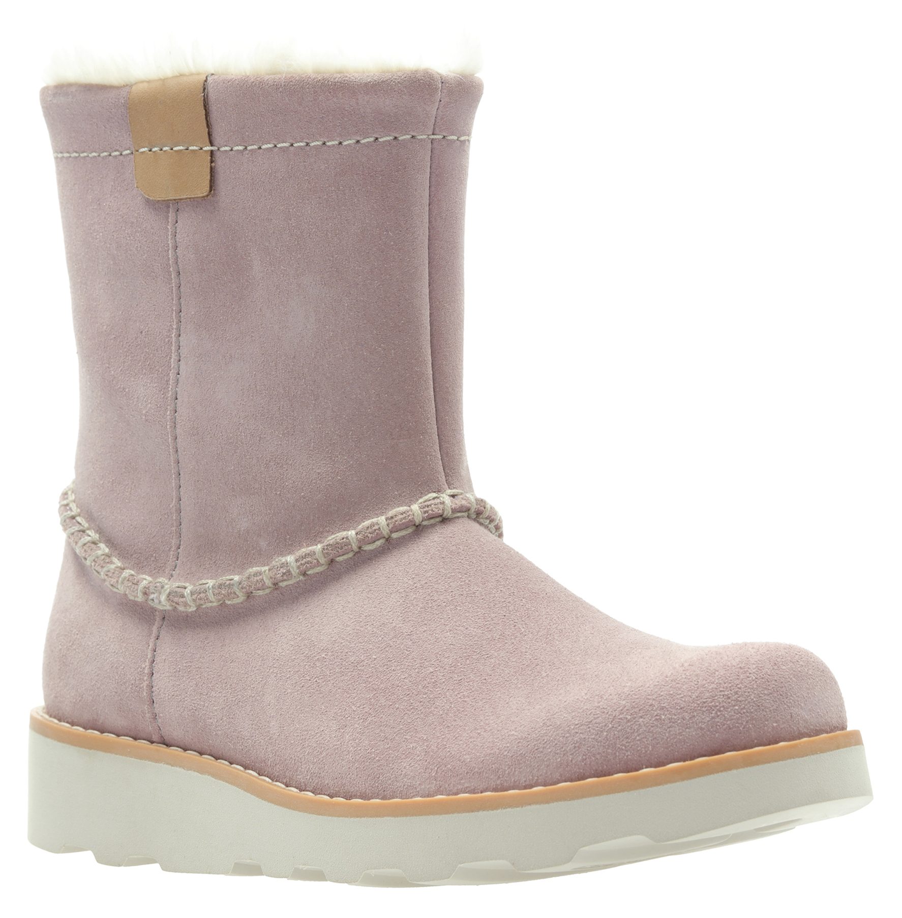 Clarks Crown Piper Pink Suede 26135924 - Girls Boots - Humphries Shoes