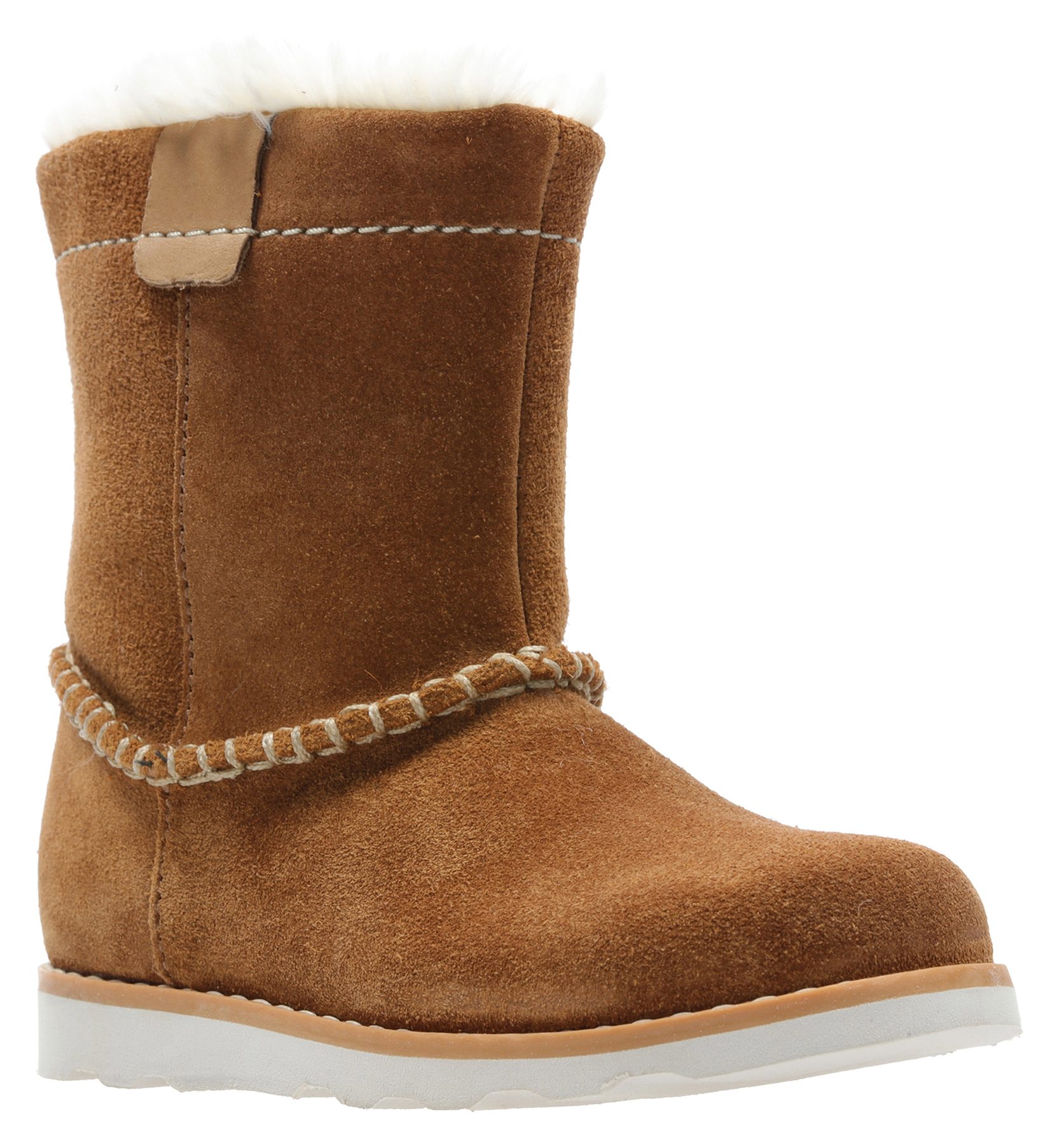 Clarks Crown Piper Tan Suede 26135922 - Girls Boots - Humphries Shoes