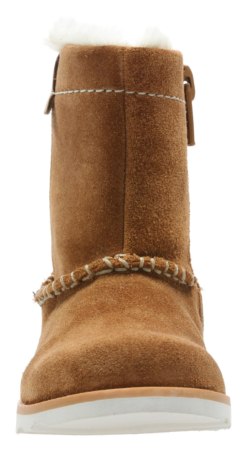 Clarks Crown Piper Tan Suede 26135922 - Girls Boots - Humphries Shoes