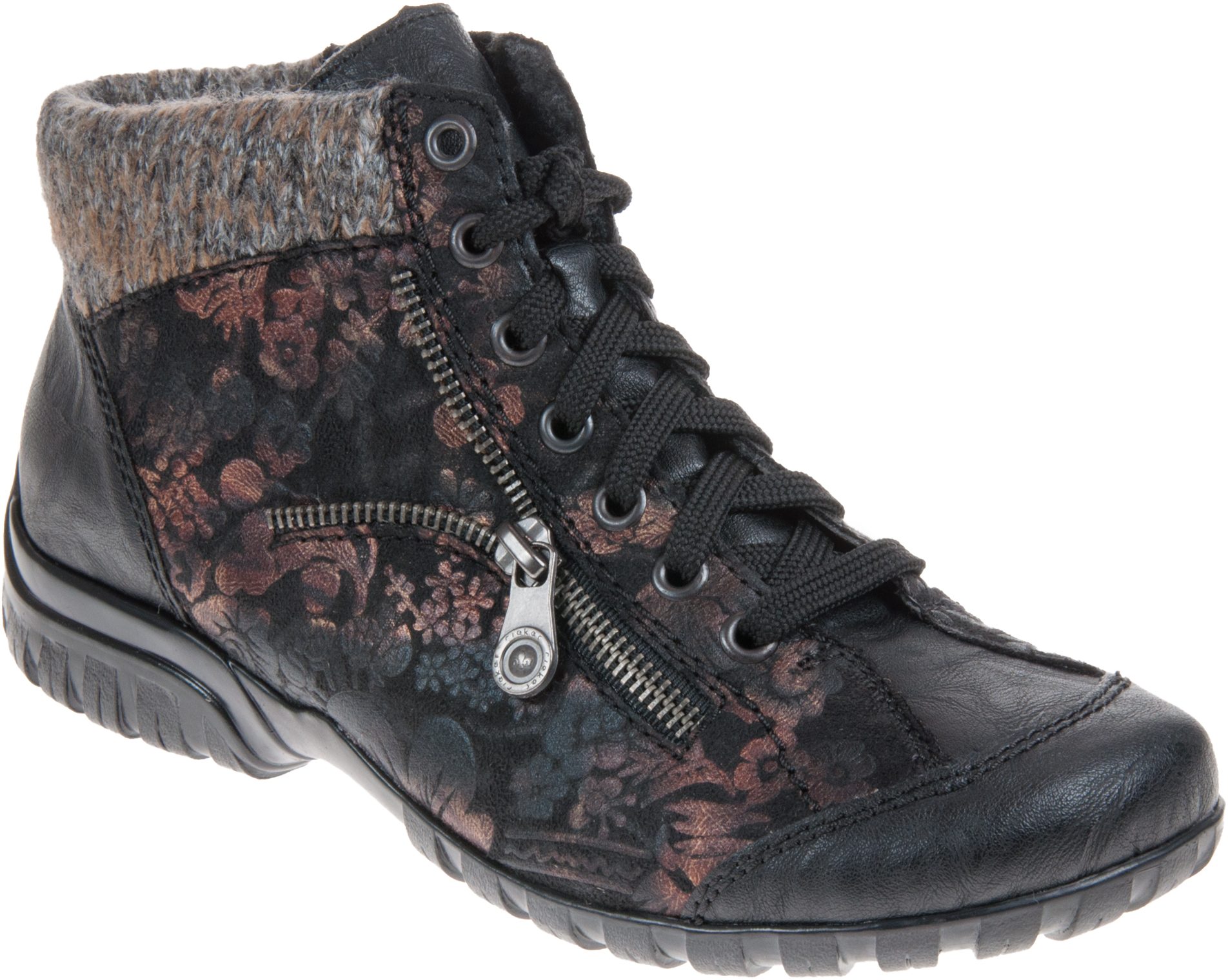 Rieker Gargano 03 Black Floral L4631-03 - Ankle Boots - Humphries Shoes