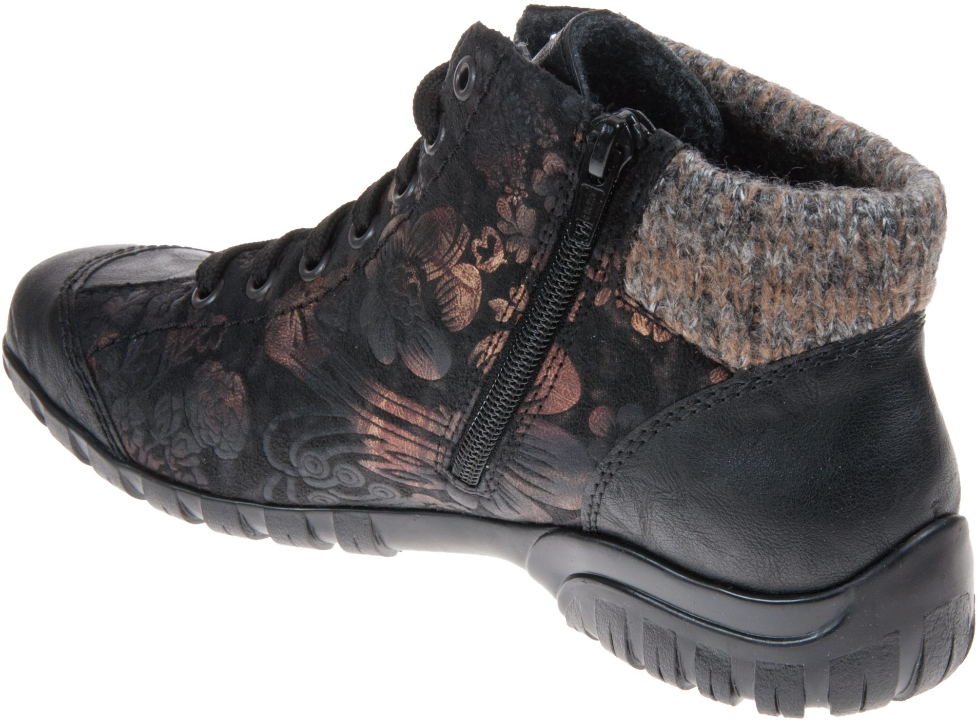 Rieker Gargano 03 Black Floral L4631-03 - Ankle Boots - Humphries Shoes