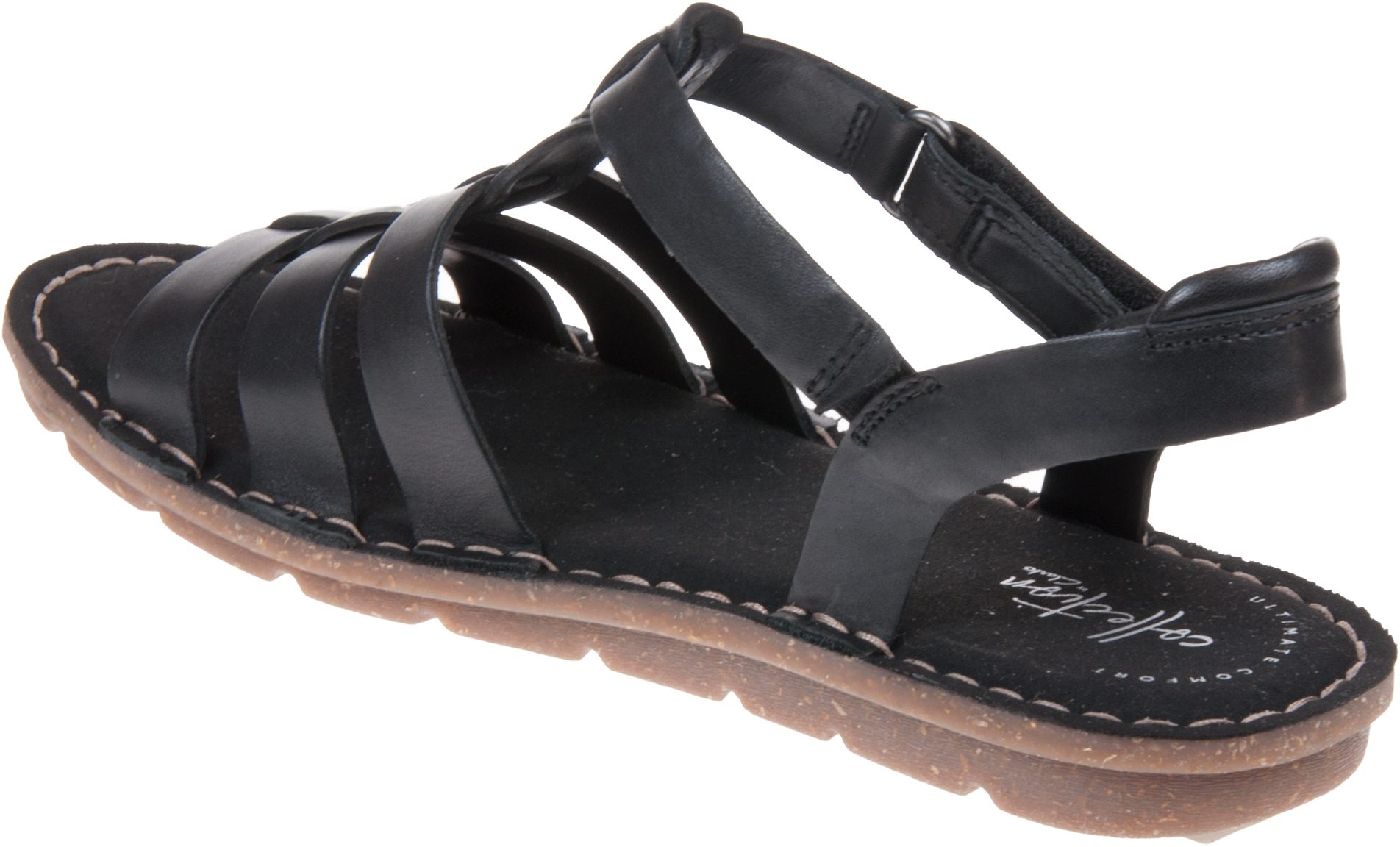 Clarks Blake Jewel Black Leather 26139898 - Full Sandals - Humphries Shoes