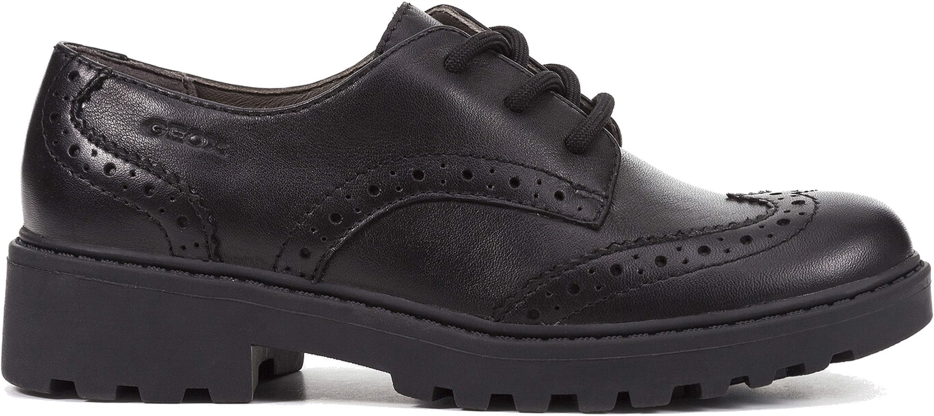 Geox JR Casey Girl Brogue Black Leather J6420N 00085 C9999 - Girls ...