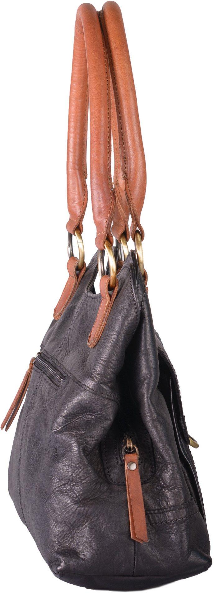 Bolla Bags Fern Black / Cognac - Shoulder Bag - Humphries Shoes