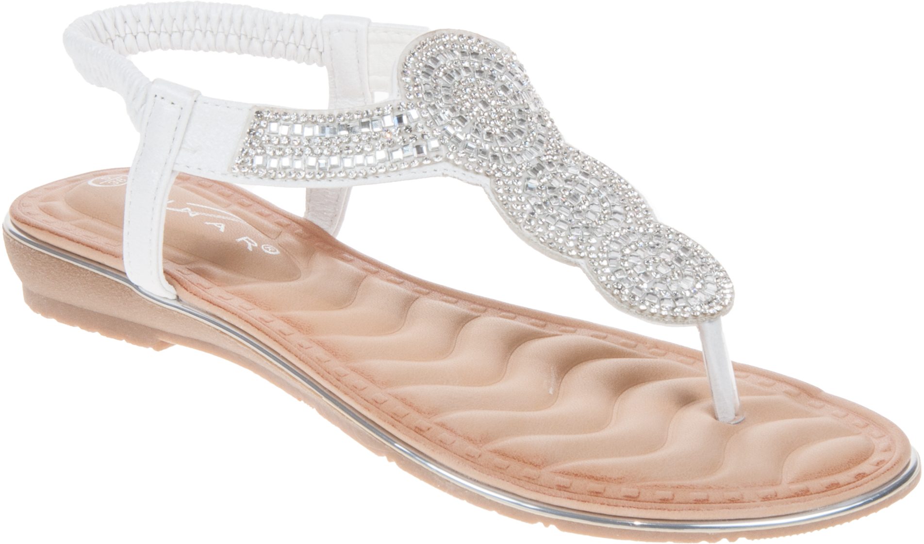 Lunar Carson White JLH080 - Toe Post Sandals - Humphries Shoes