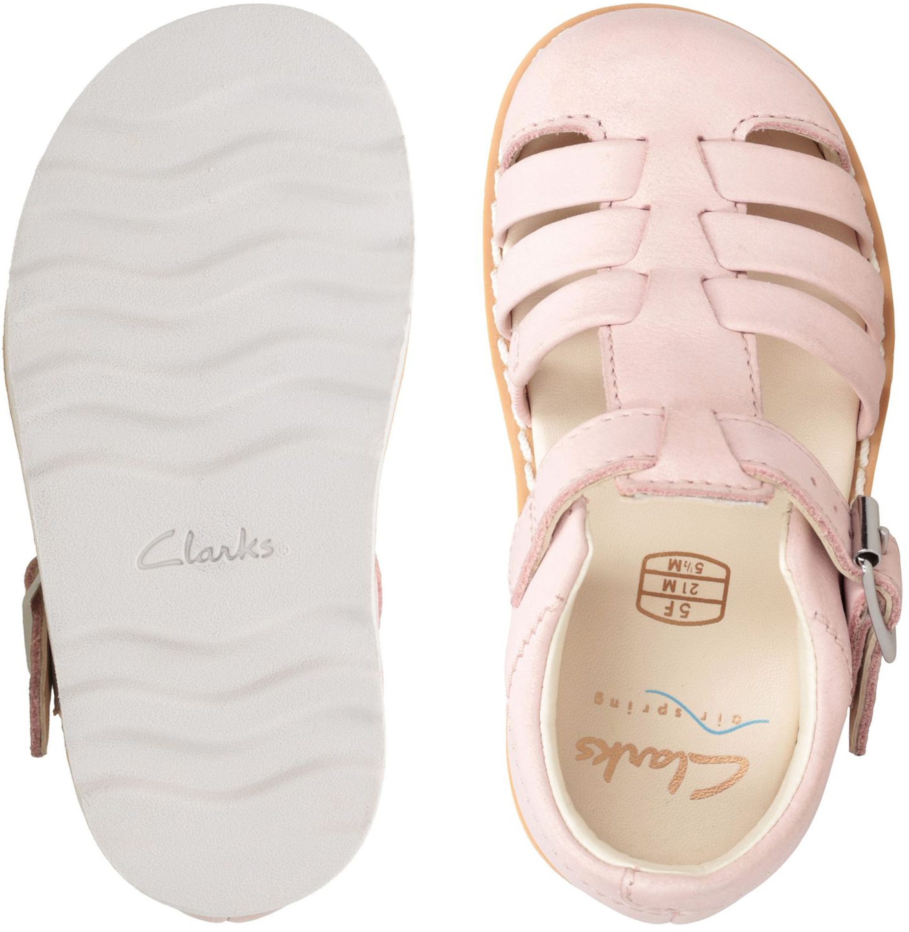 Clarks Crown Stem Toddler Pink Leather 26140537 - Girls Sandals ...