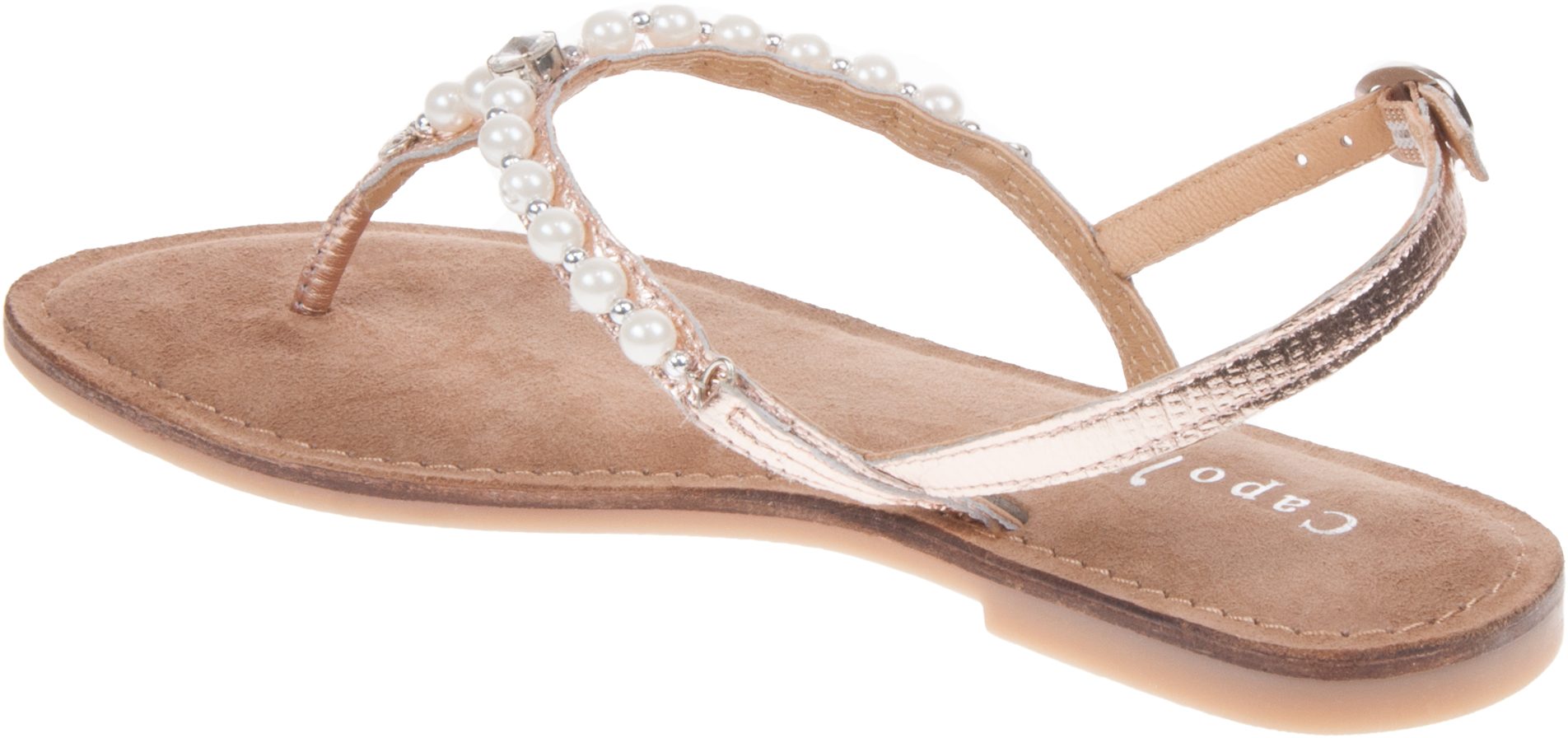 Capollini Tricia Rose Gold E597 - Toe Post Sandals - Humphries Shoes