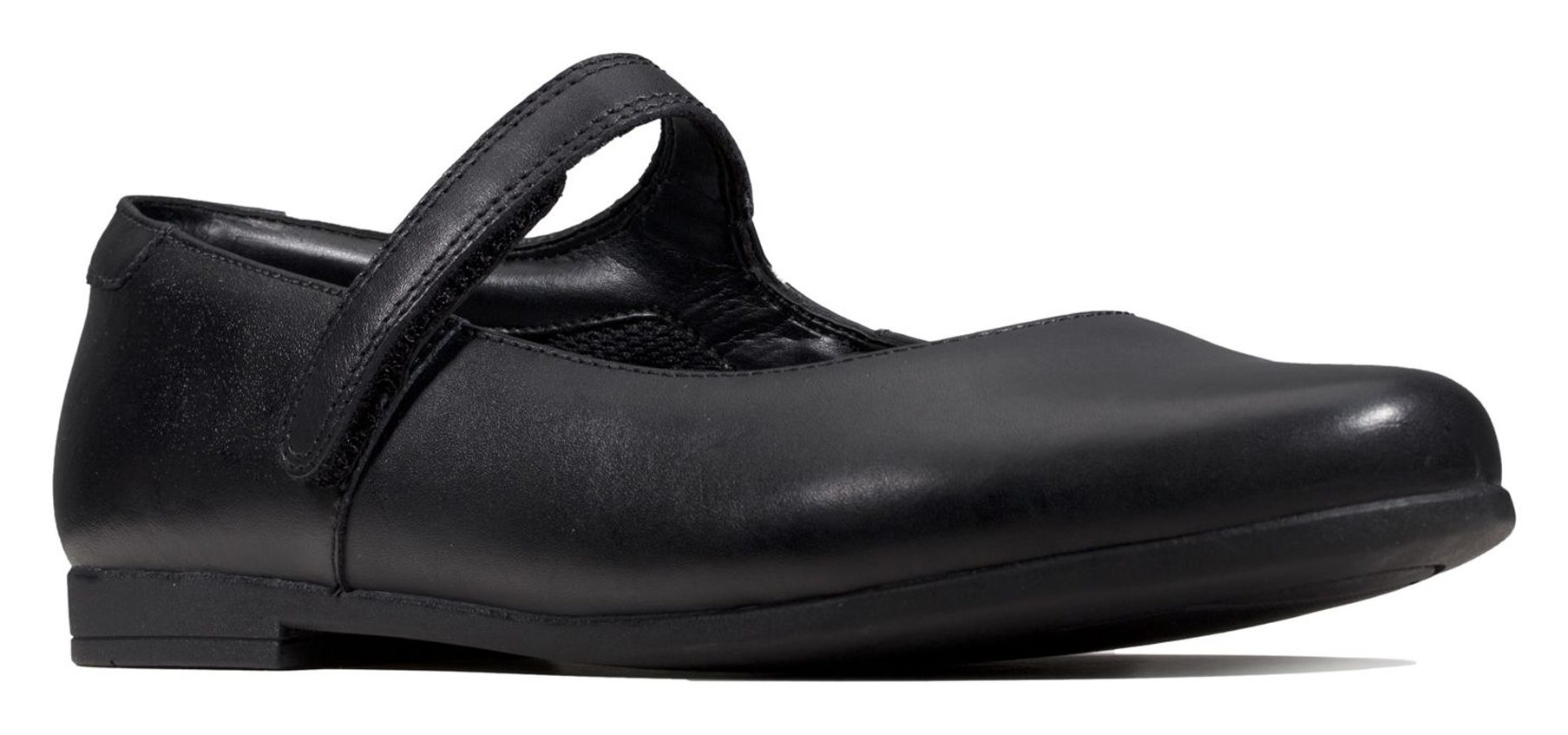 Clarks Scala Pure Youth Black Leather 26142844 - Girls School Shoes ...