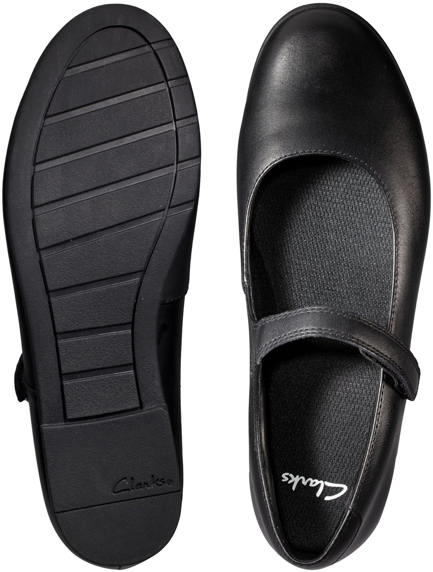 Clarks Scala Pure Youth Black Leather 26142844 - Girls School Shoes ...