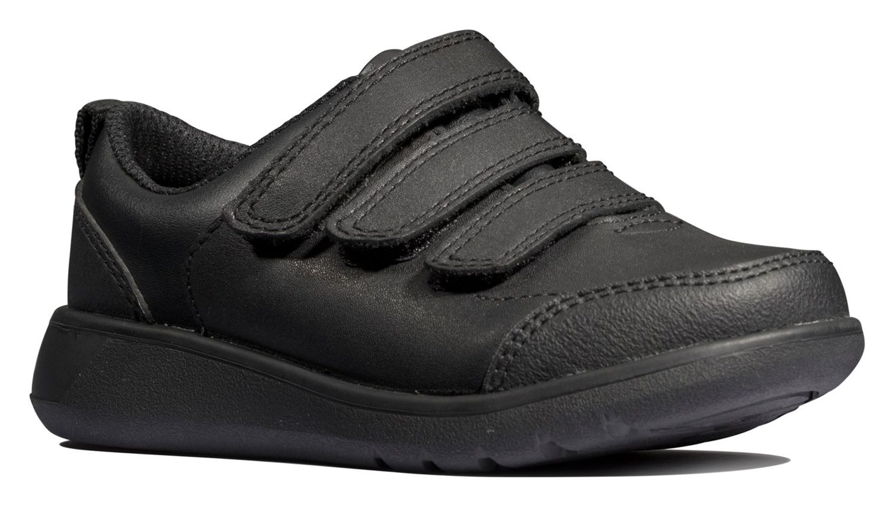 Clarks Scape Sky Toddler Black Leather 26142905 - Boys School Shoes ...