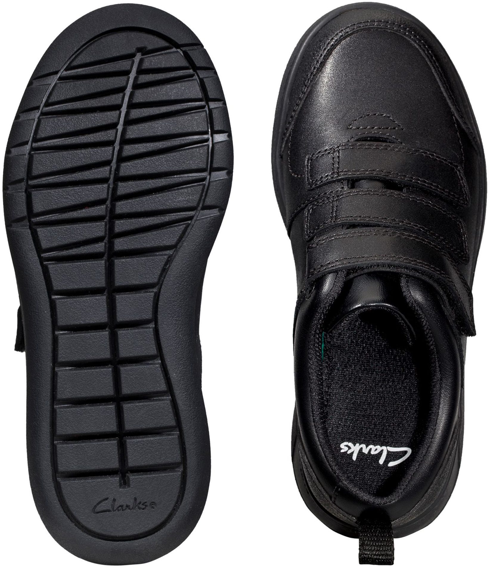 Clarks Scape Sky Youth Black Leather 26145581 - Boys School Shoes ...