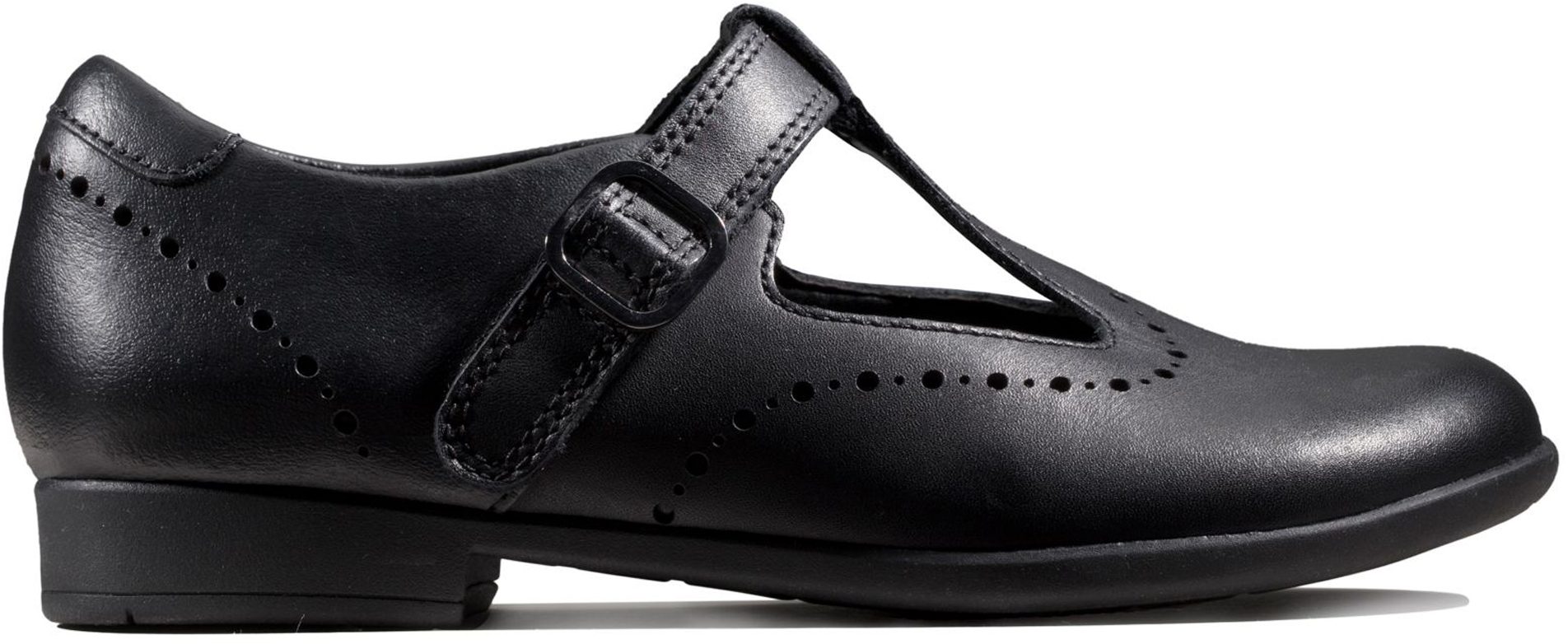 Clarks Scala Seek Kid Black Leather 26142854 - Girls School Shoes ...