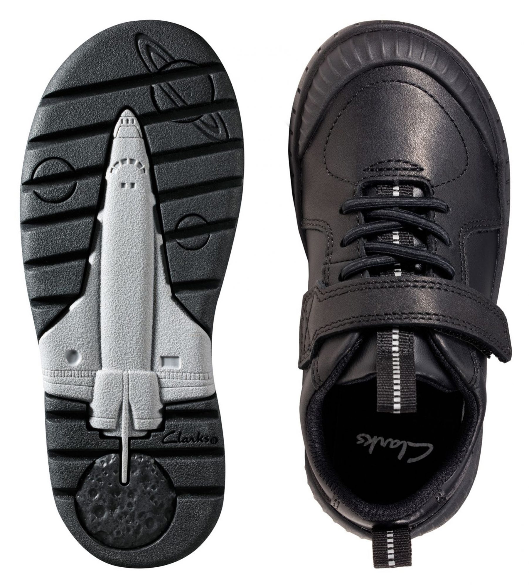 Clarks Apollo Step Toddler Black Leather 26147043 - Boys School Shoes ...