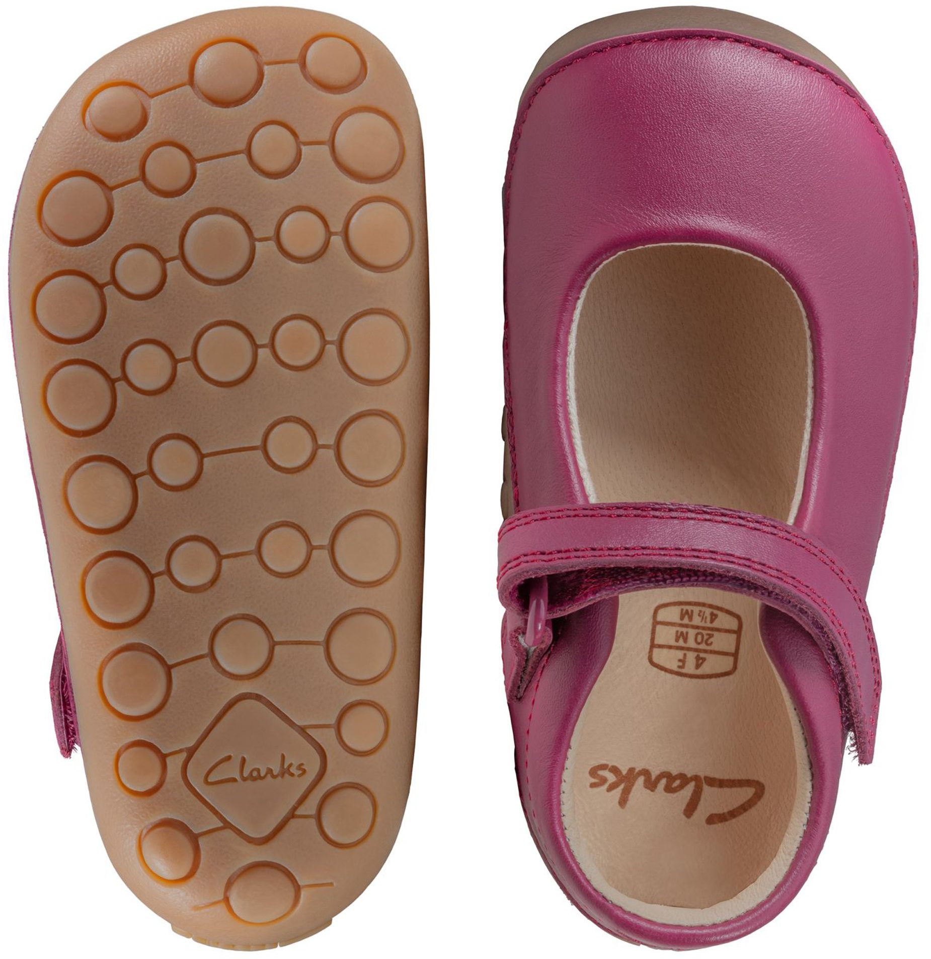 Clarks Tiny Mist Toddler Plum Leather 26147007 - Girls Shoes ...