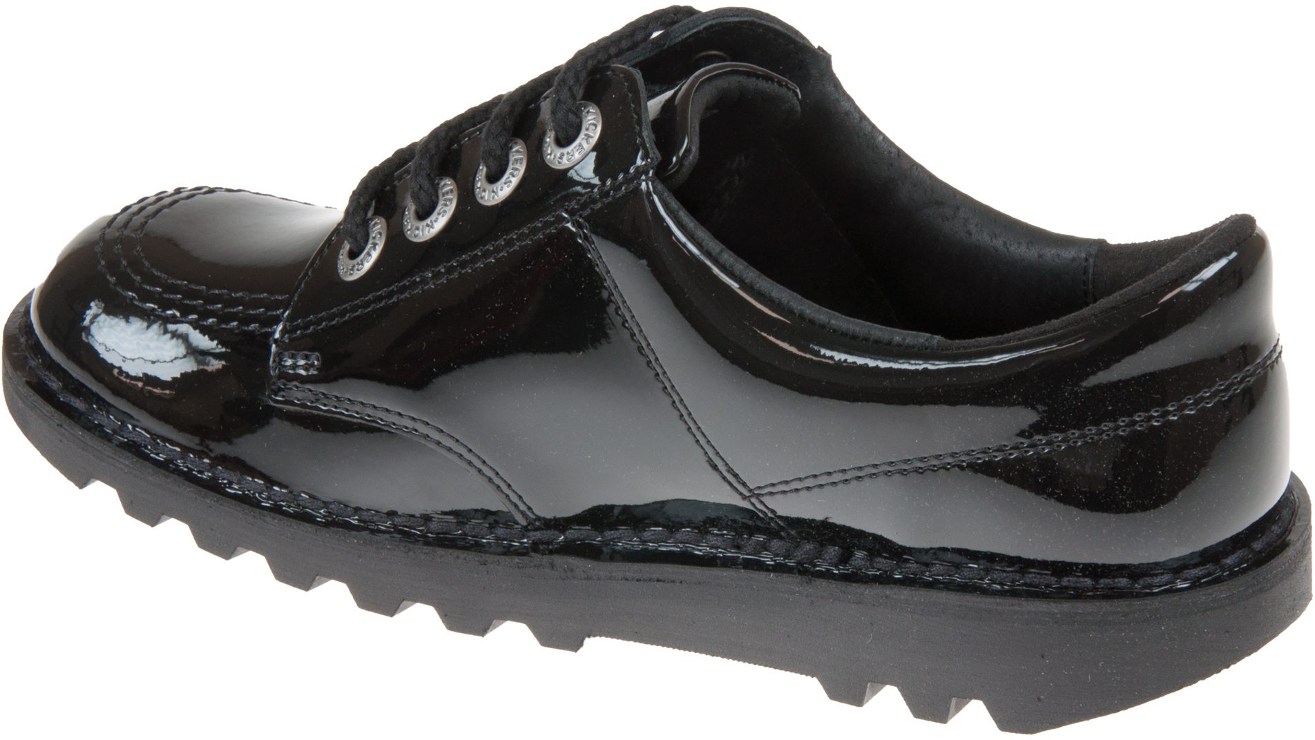Kickers Kick Lo Jr Black Patent 13499 - Girls Shoes - Humphries Shoes