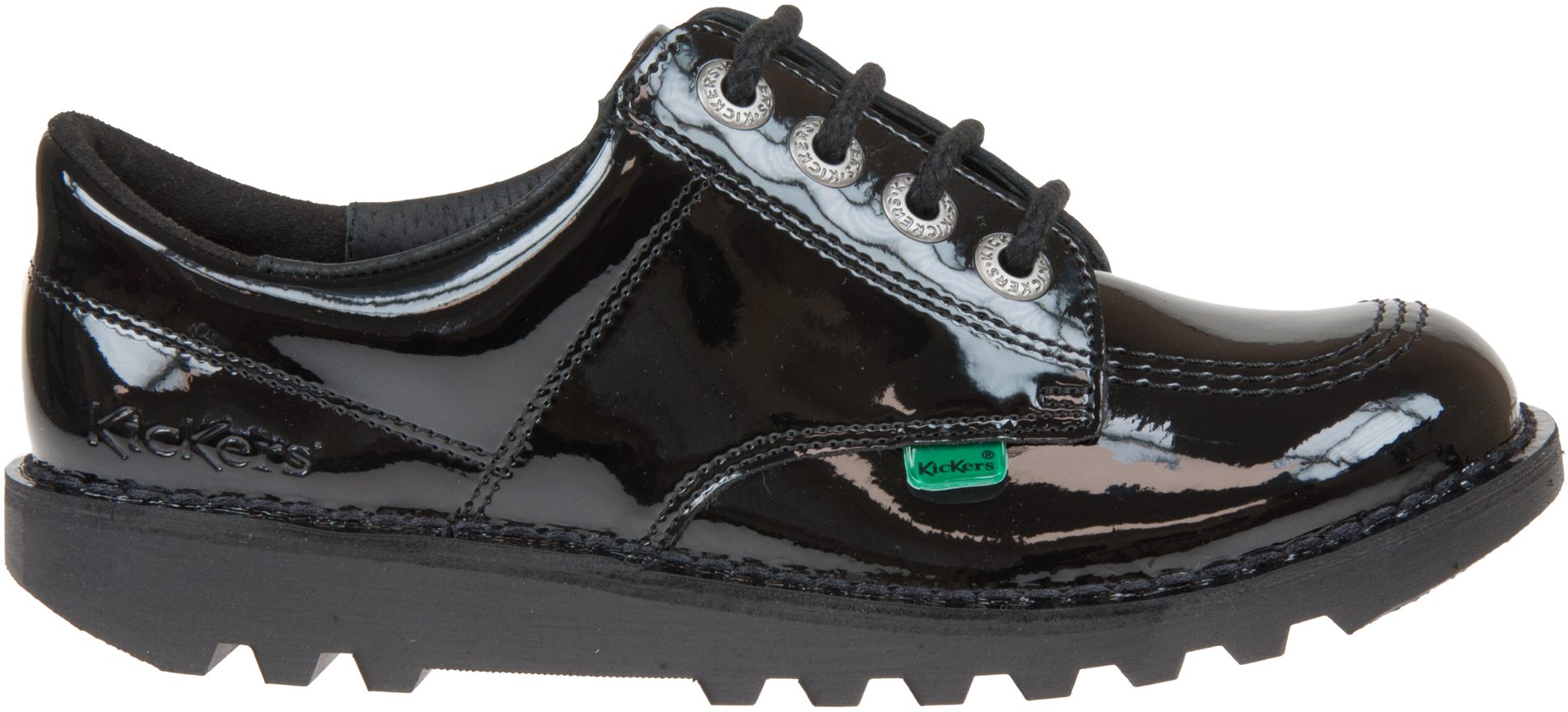 Kickers Kick Lo Jr Black Patent 13499 - Girls Shoes - Humphries Shoes