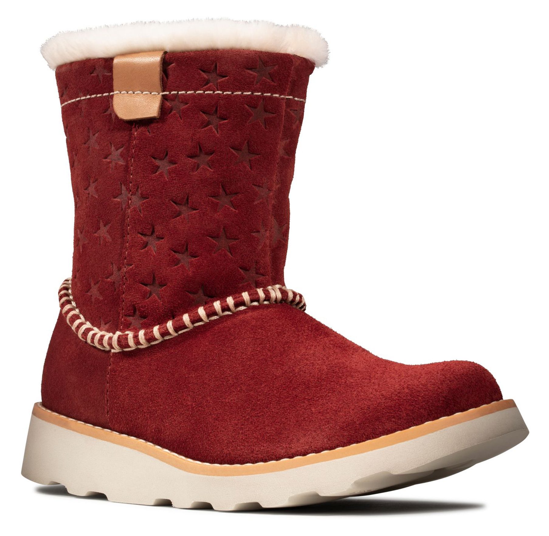 Clarks Crown Piper Kid Dark Red 26143861 - Girls Boots - Humphries Shoes