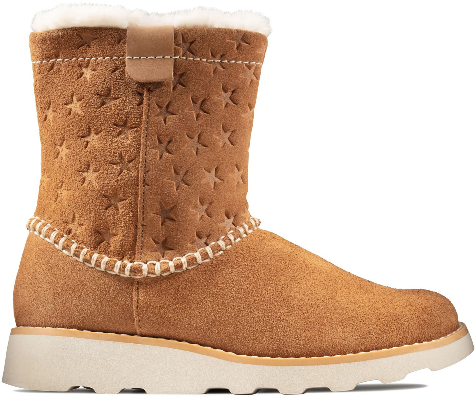 Clarks Crown Piper Kid Tan Suede 26143849 - Girls Boots - Humphries Shoes