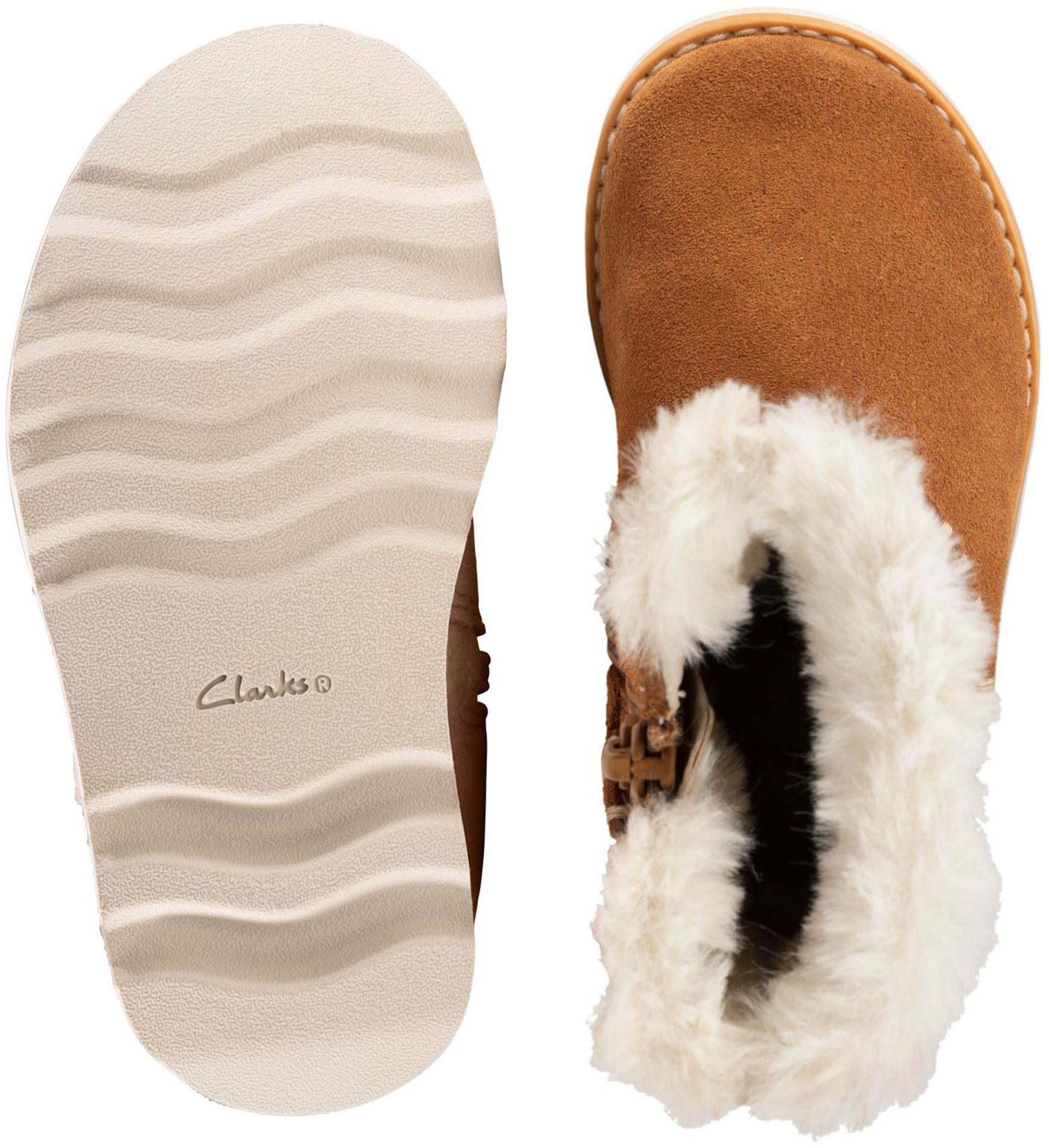 Clarks Crown Piper Toddler Tan Suede 26143872 - Girls Boots - Humphries ...